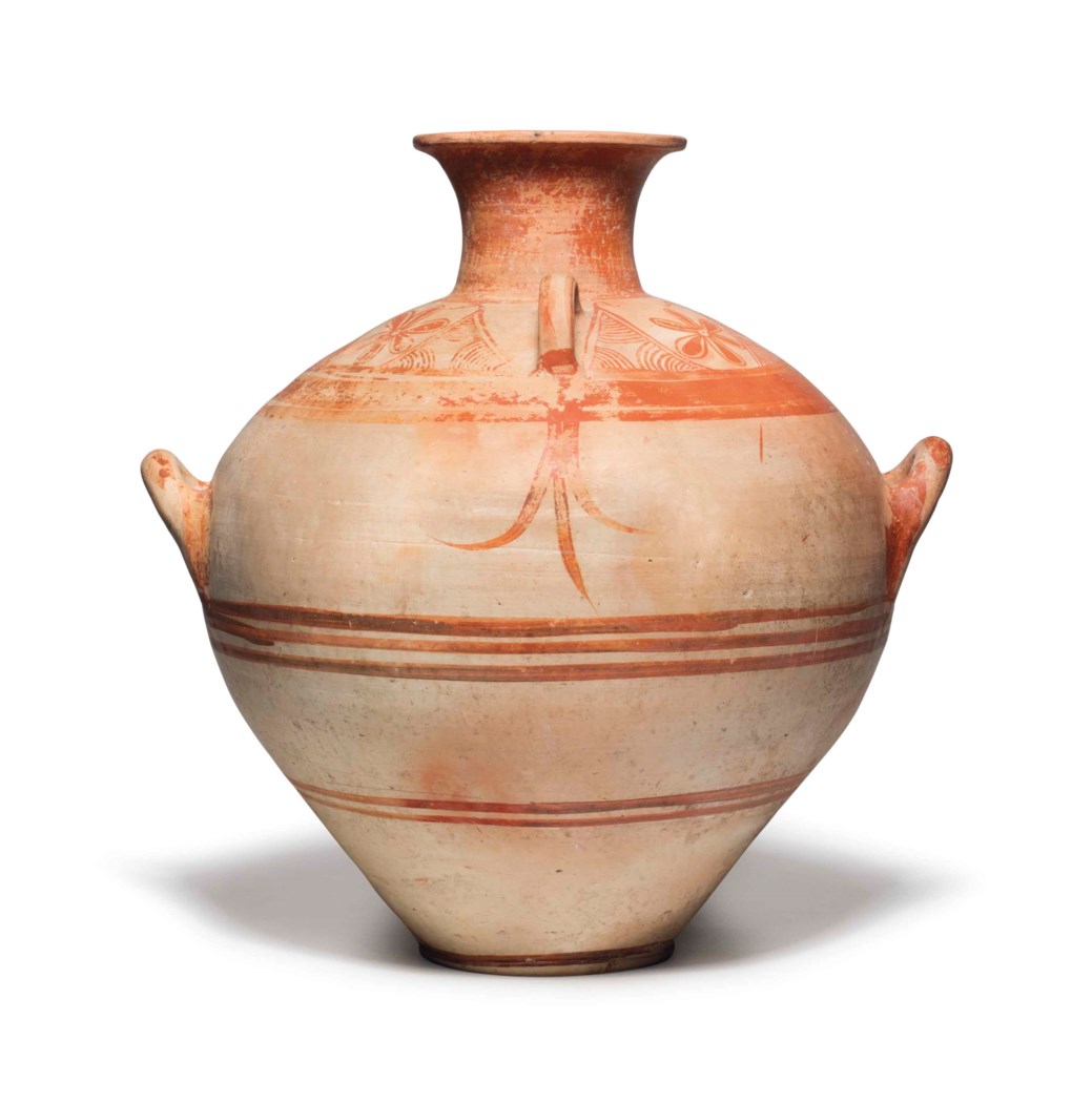 A MYCENAEAN POTTERY JAR, LATE HELLADIC III, CIRCA 13TH-12TH CENTURY B.C ...