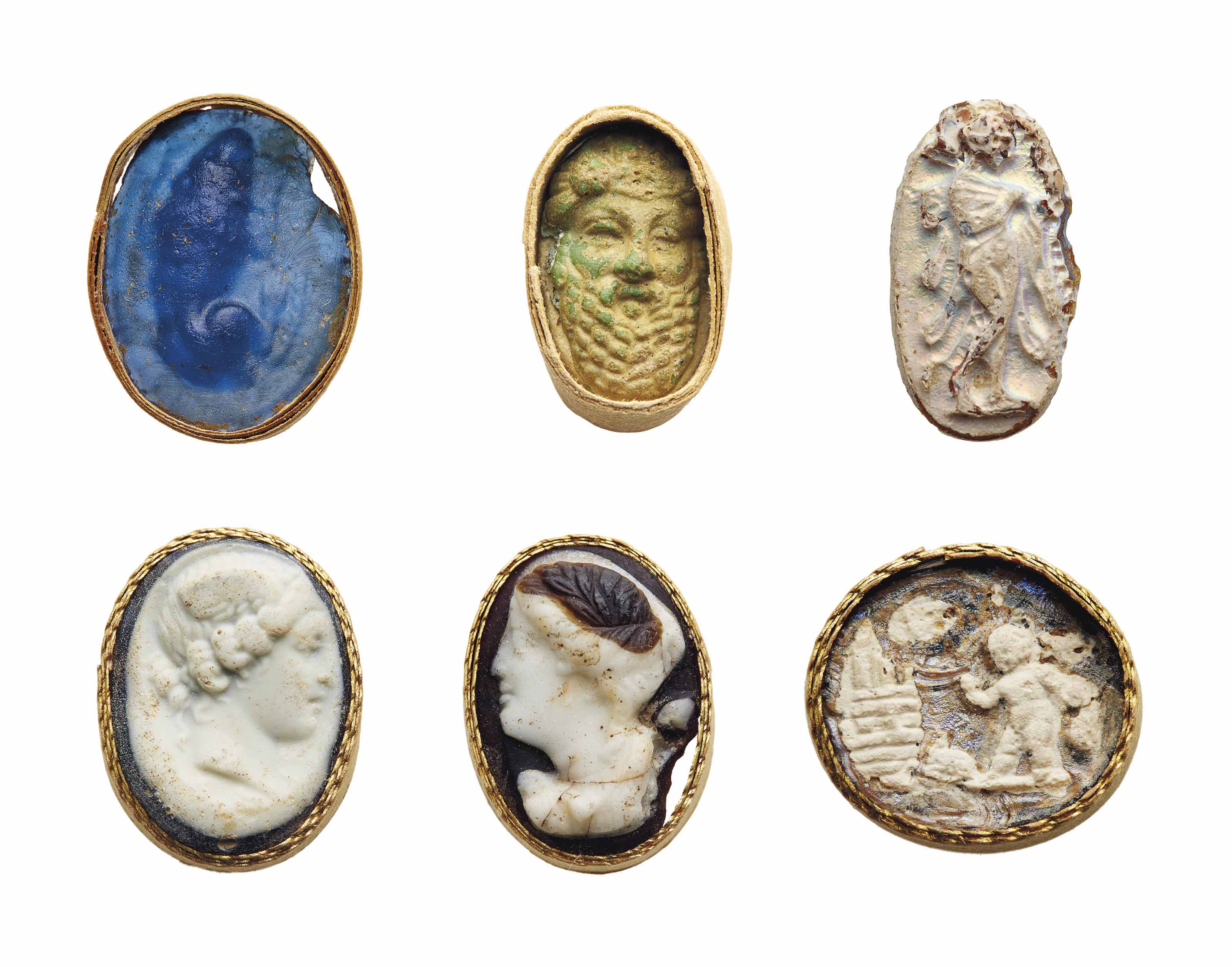 SIX ROMAN GLASS CAMEOS , CIRCA 1ST-2ND CENTURY A.D. | Christie's