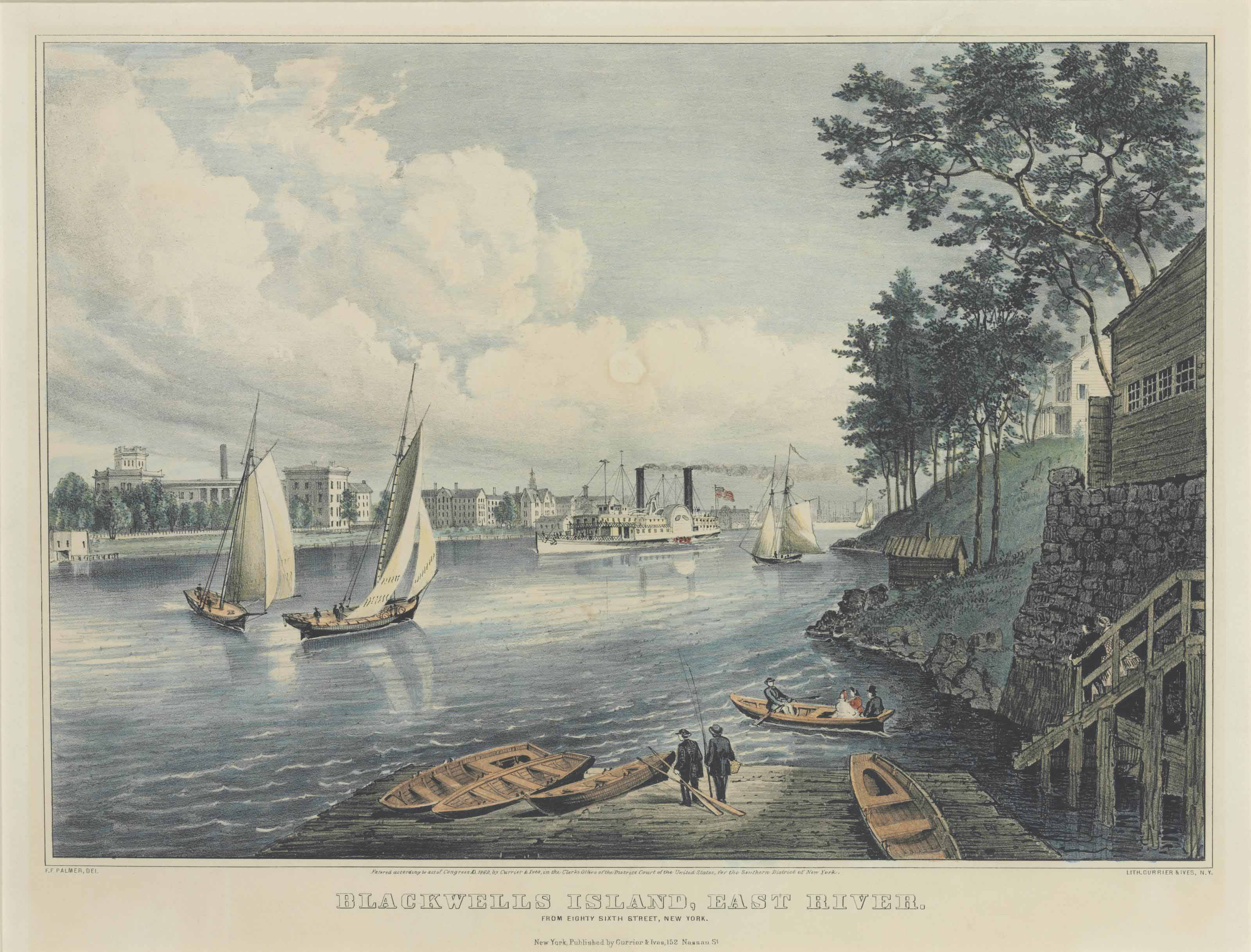 [NEW YORK]. CURRIER and IVES, publishers. – The High Bridge at Harlem ...