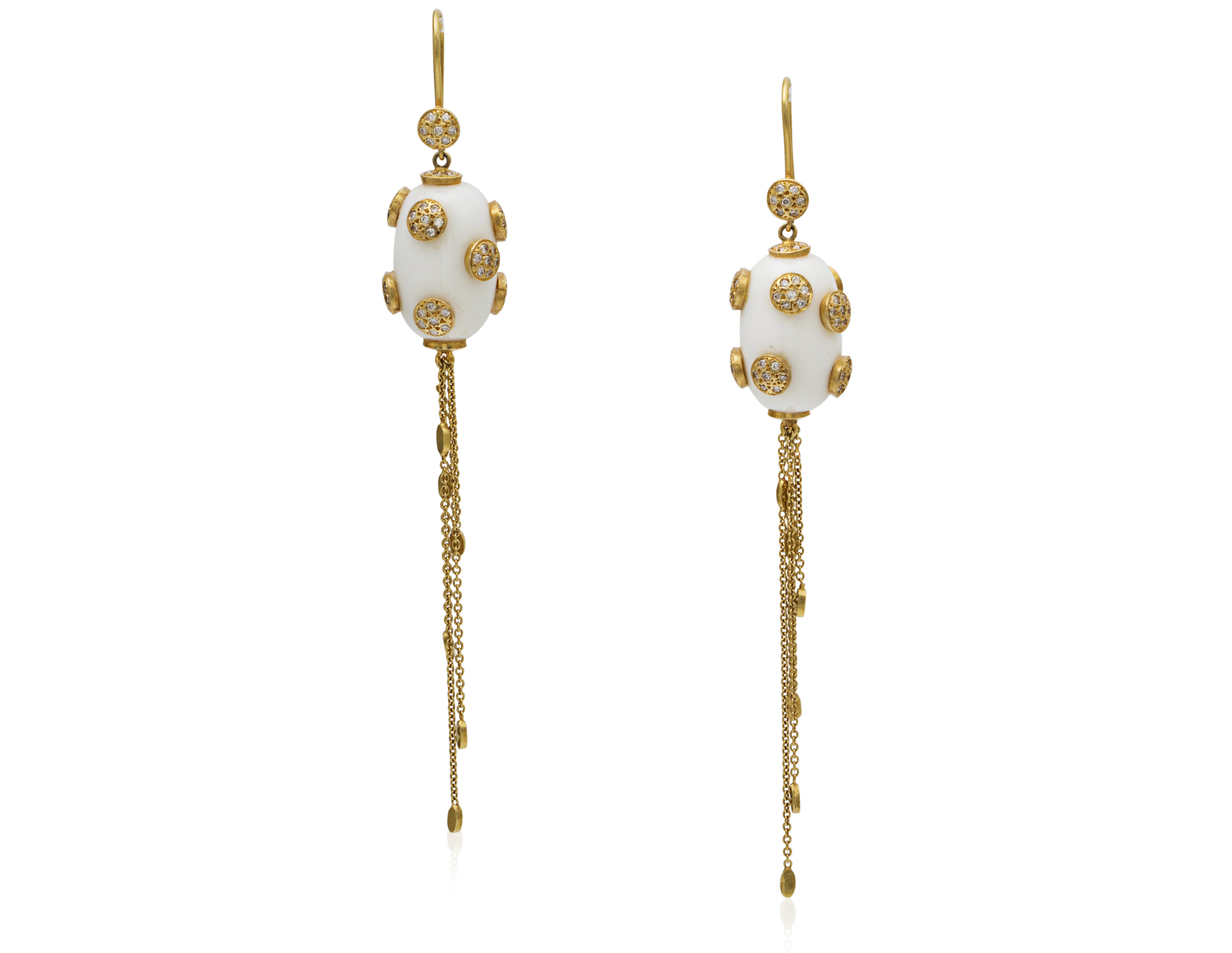 WHITE STONE AND DIAMOND EARRINGS, | Christie’s