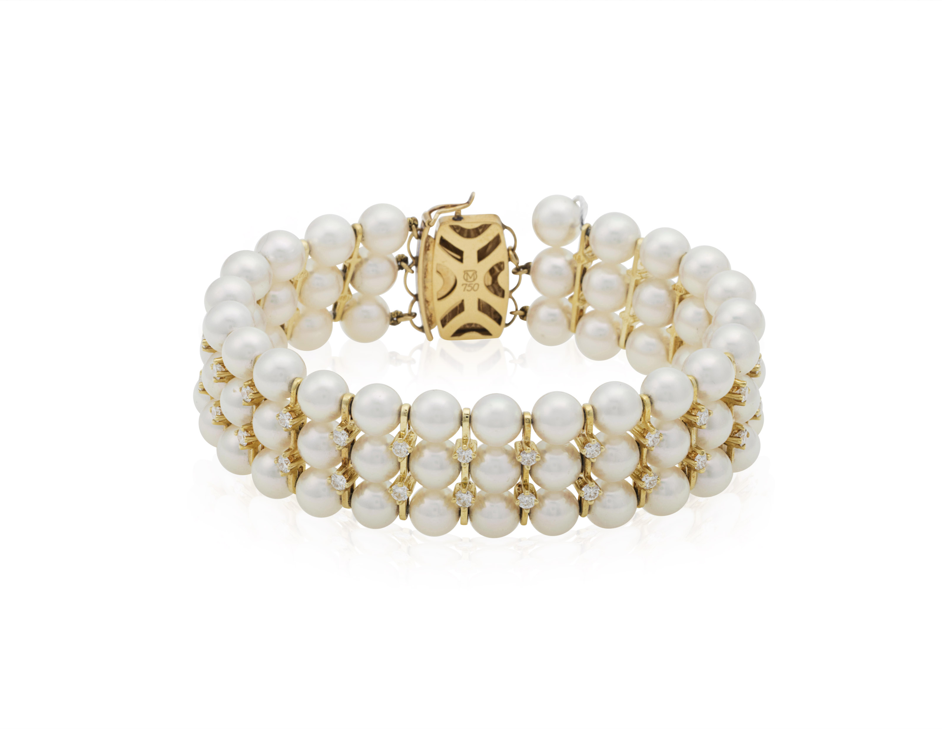 MIKIMOTO CULTURED PEARL AND DIAMOND BRACELET, | Christie’s