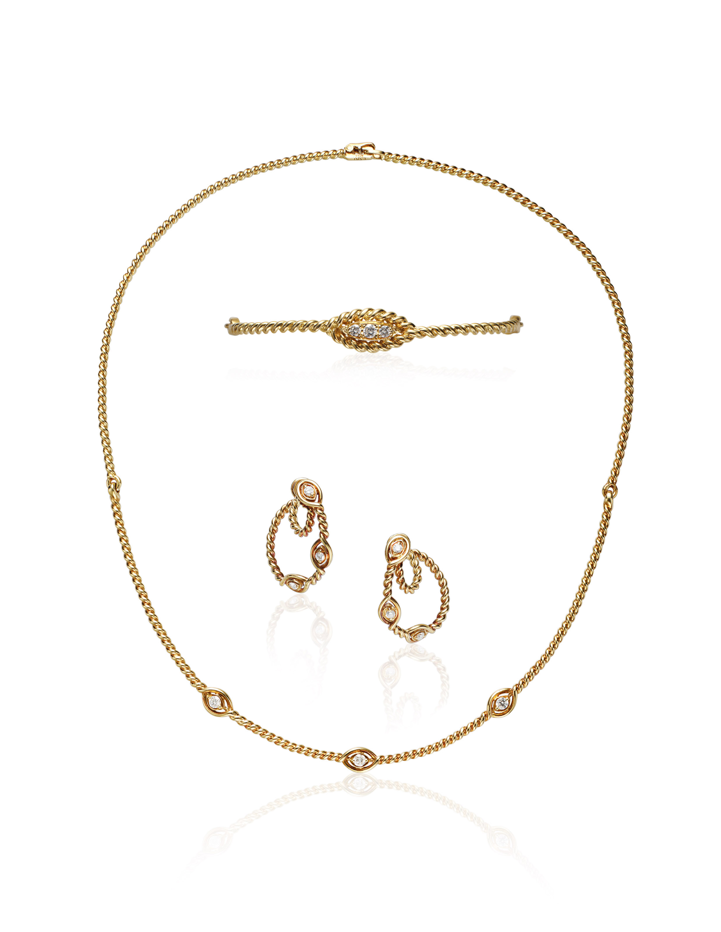 CHRISTIAN DIOR SET OF DIAMOND AND GOLD JEWELRY, | Christie’s