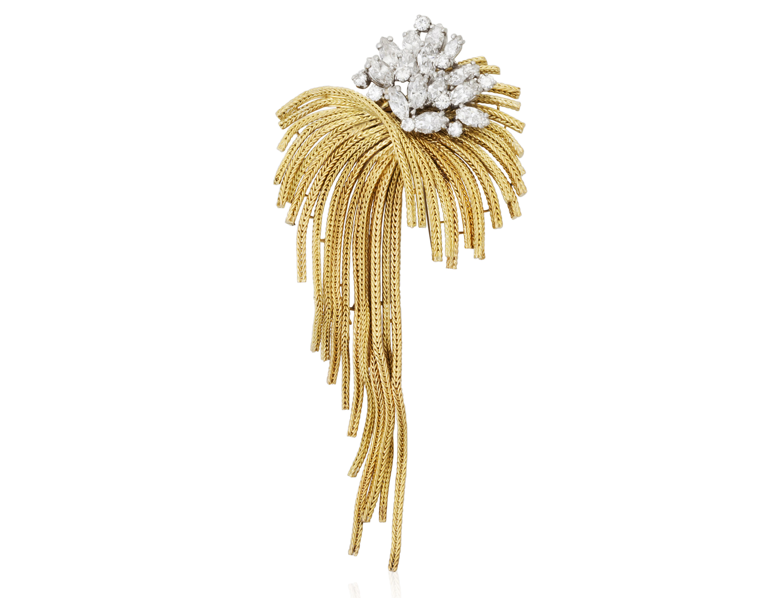 GOLD AND DIAMOND CLIP BROOCH, | Christie’s
