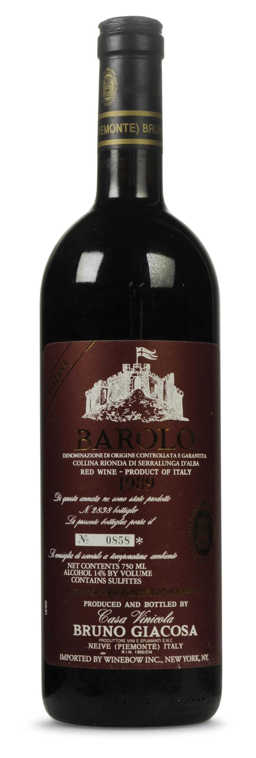 Bruno Giacosa, Barolo Riserva, Collina Rionda di Serralunga d'Alba 1989 ...