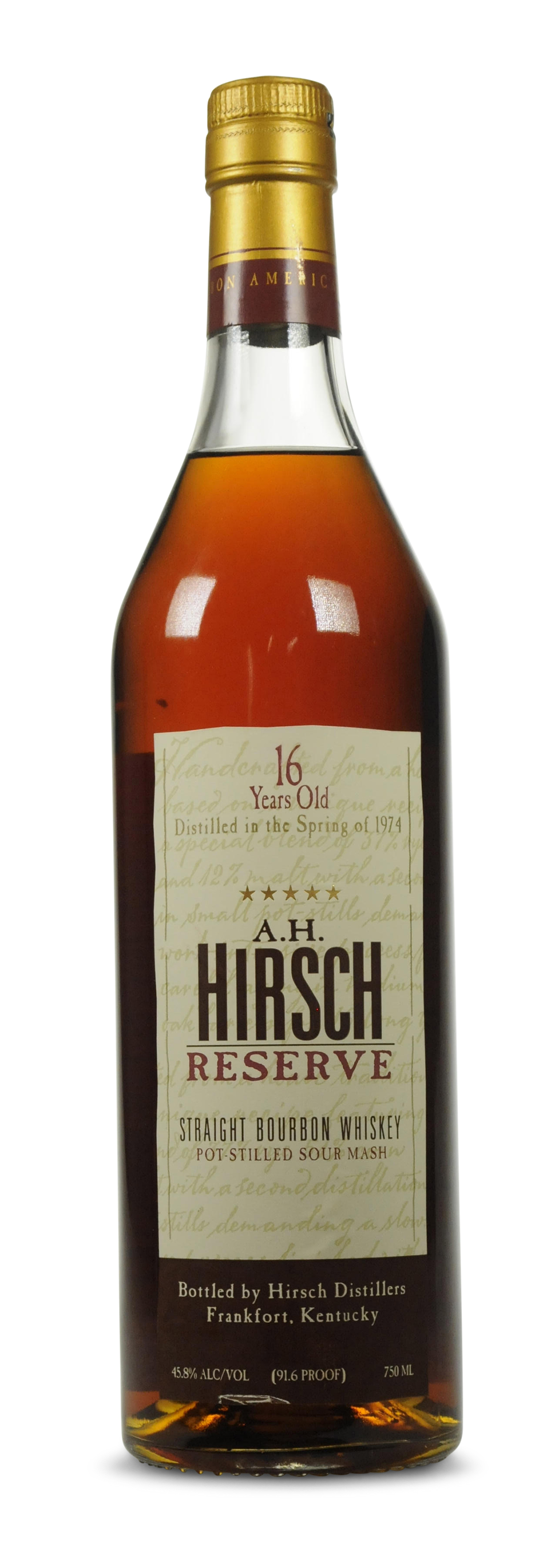 A. H. Hirsch, Reserve 16 Year Old, Pot Stilled Sour Mash Straight ...