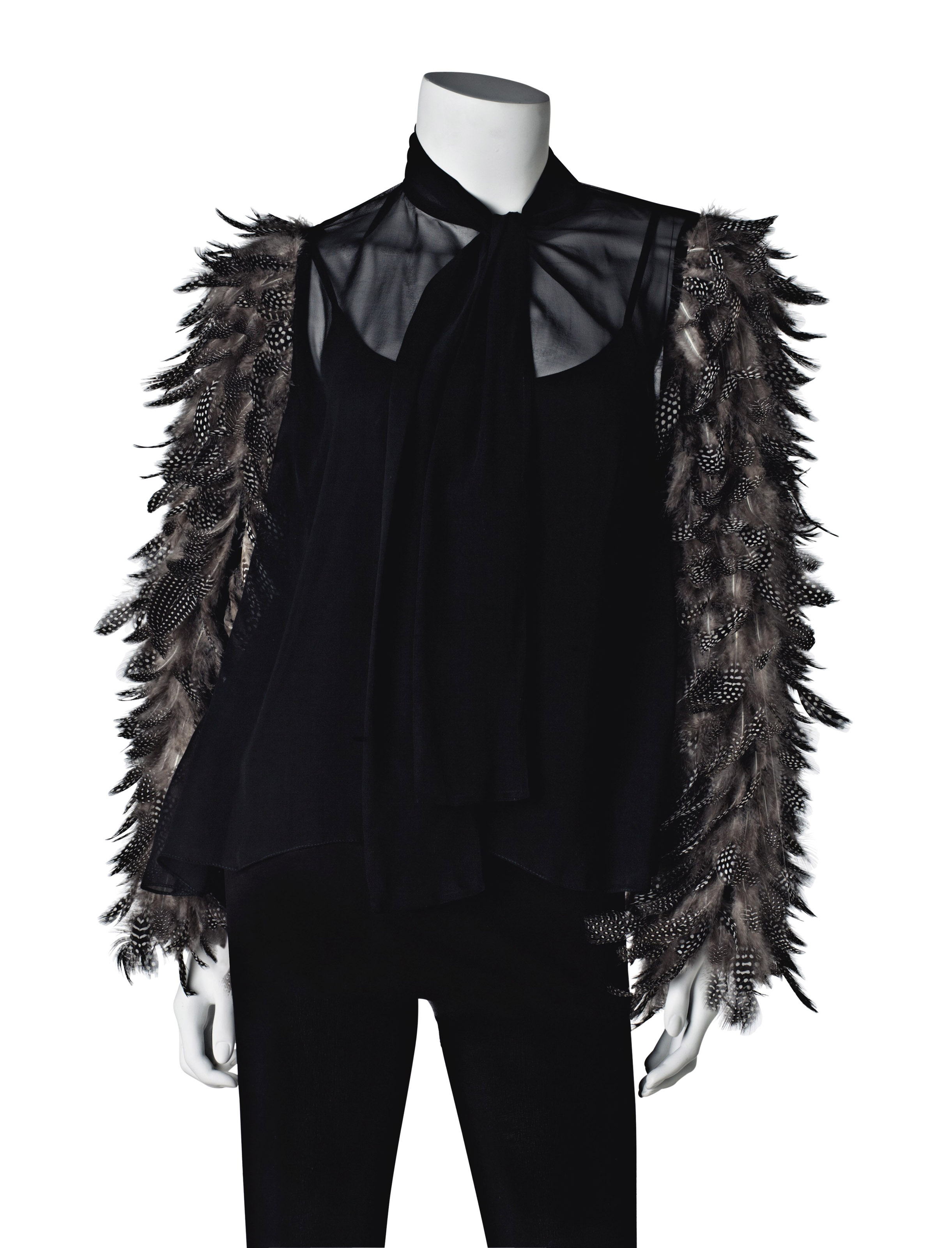 A BLACK GEORGETTE AND FEATHER JACKET, | Christie’s
