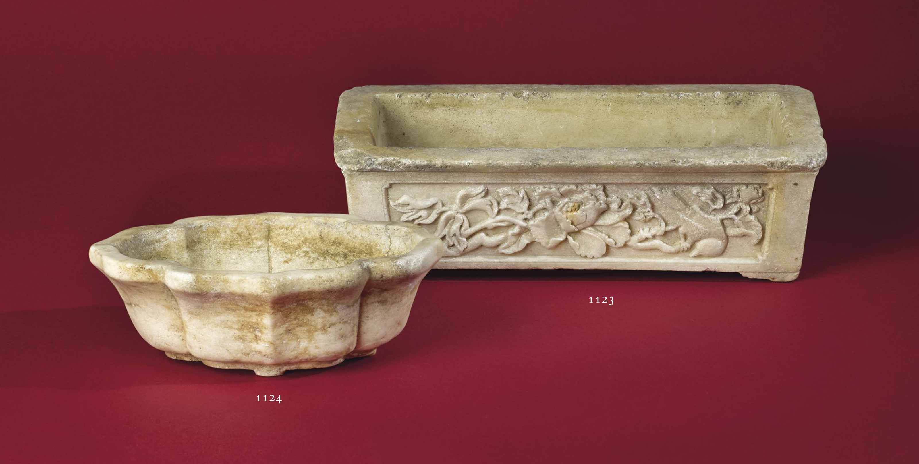 A HAN BAI YU QUATREFOIL PLANTER