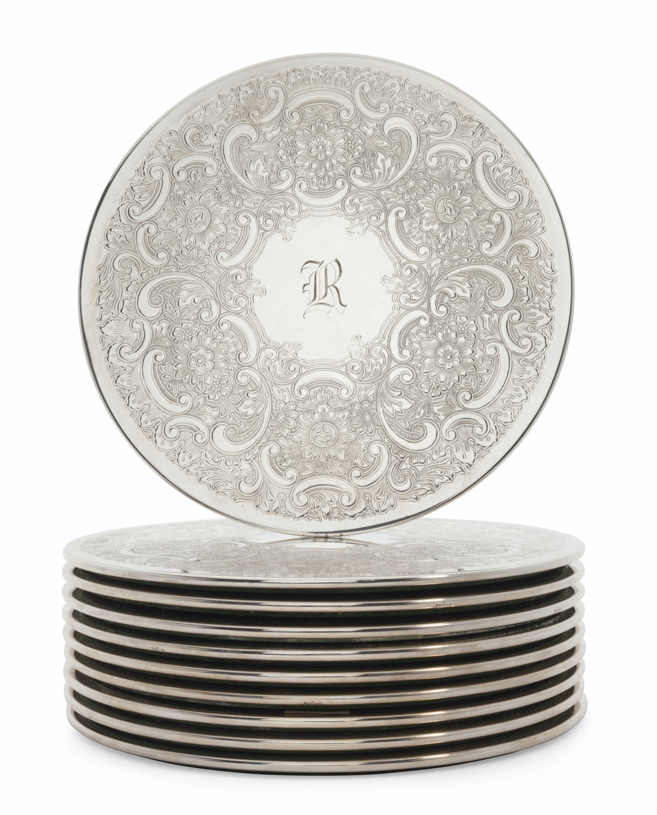 A SET OF TEN SILVER-PLATE PLACE MATS, | Christie’s