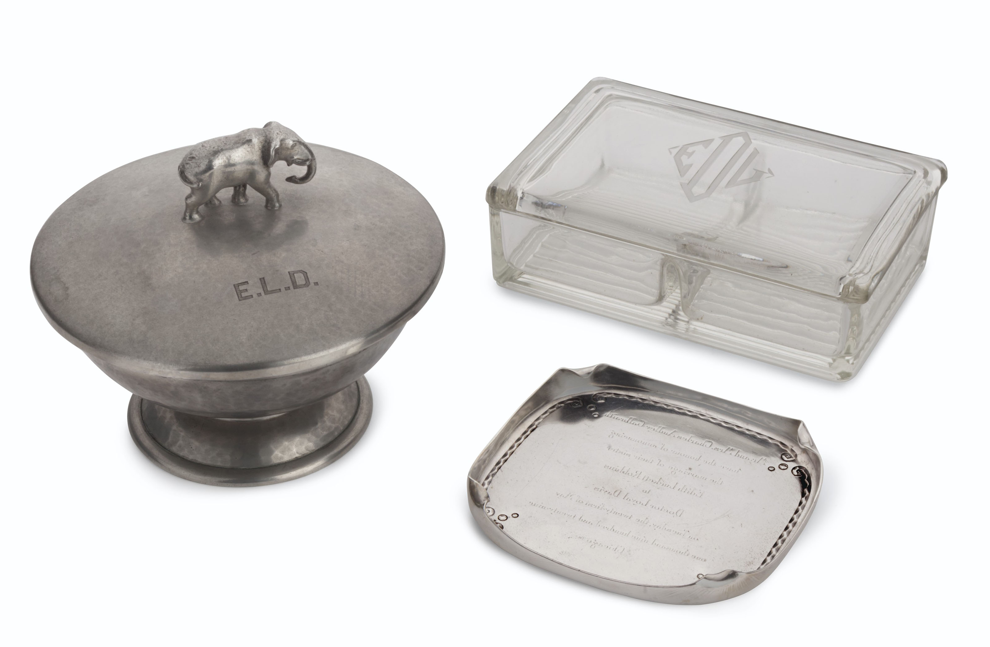 THREE MONOGRAMMED DESK ACCESSORIES, | Christie’s