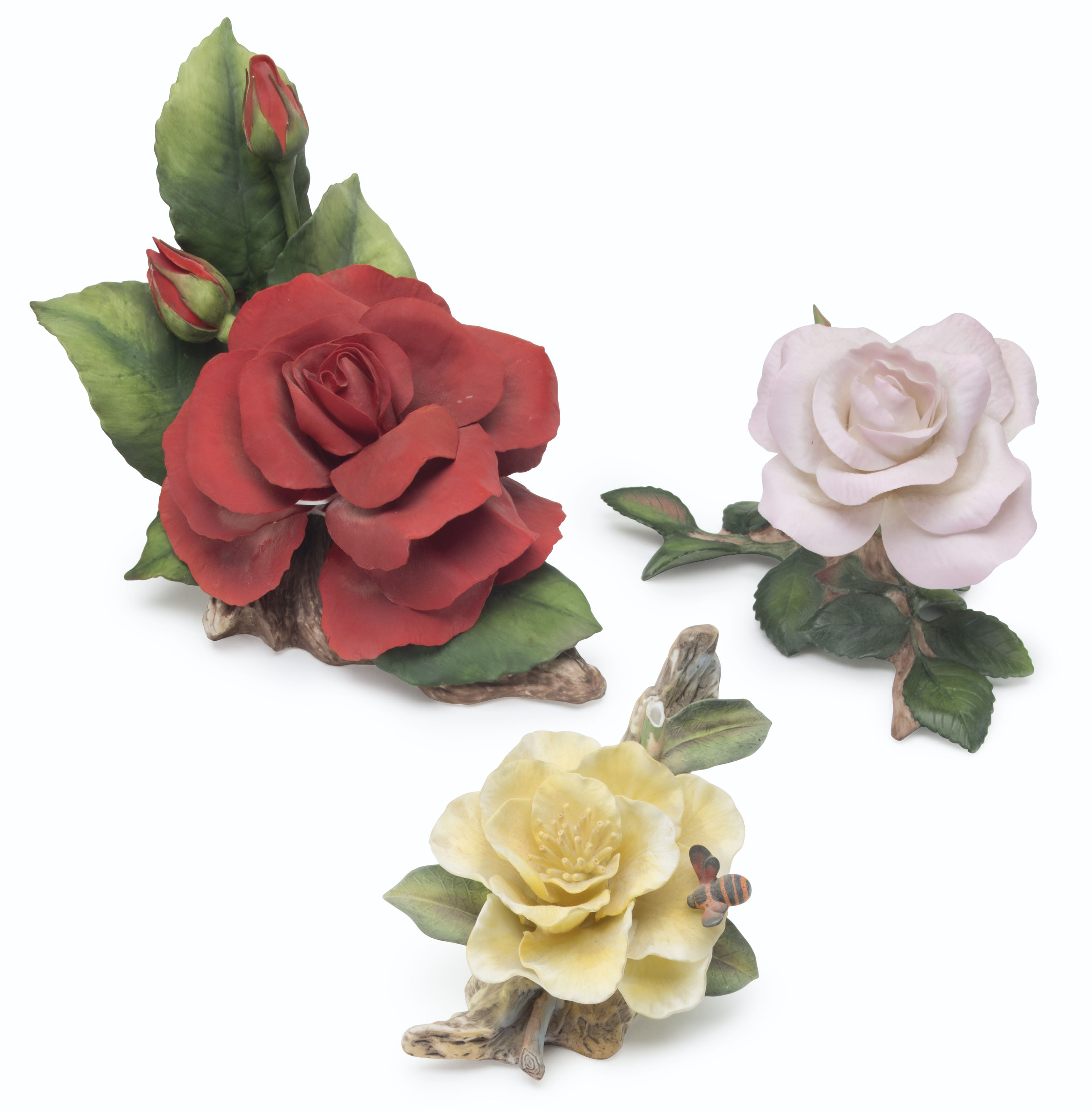 TWO BOEHM BISCUIT PORCELAIN MODELS OF ROSES, | Christie’s