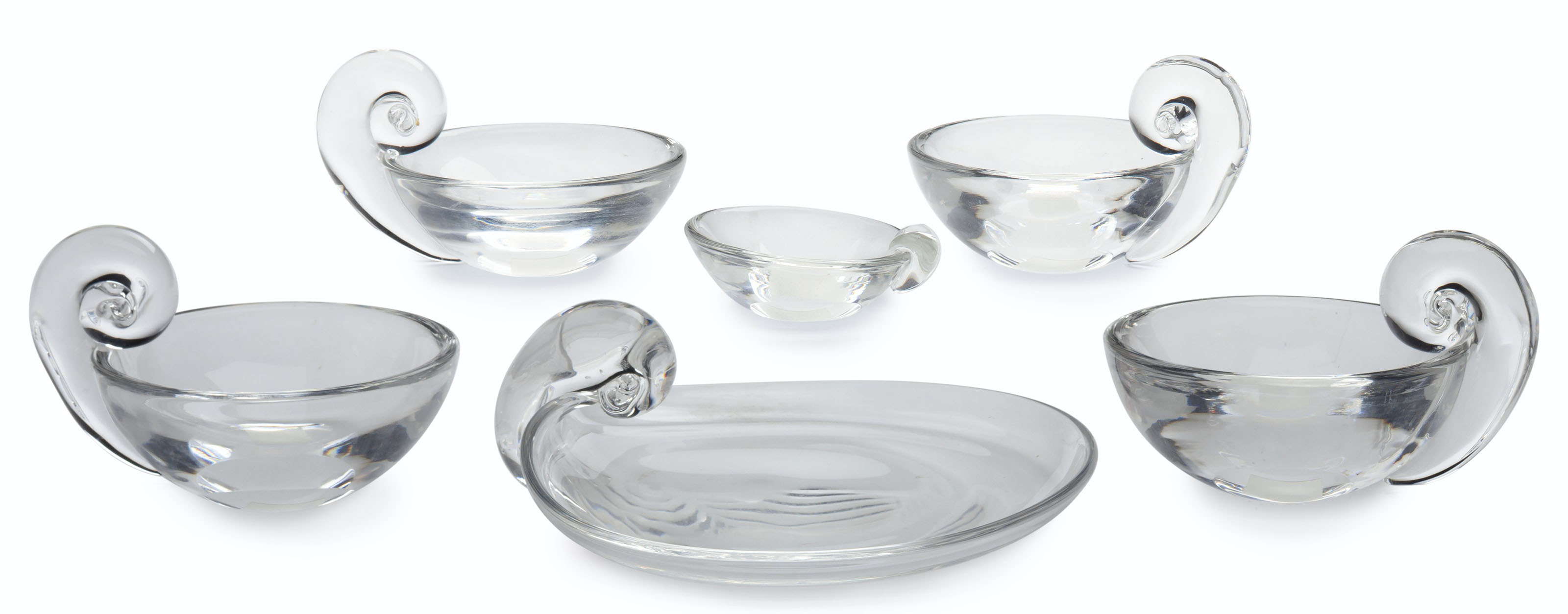A COLLECTION OF SIX STEUBEN GLASS TABLEWARES, | Christie’s
