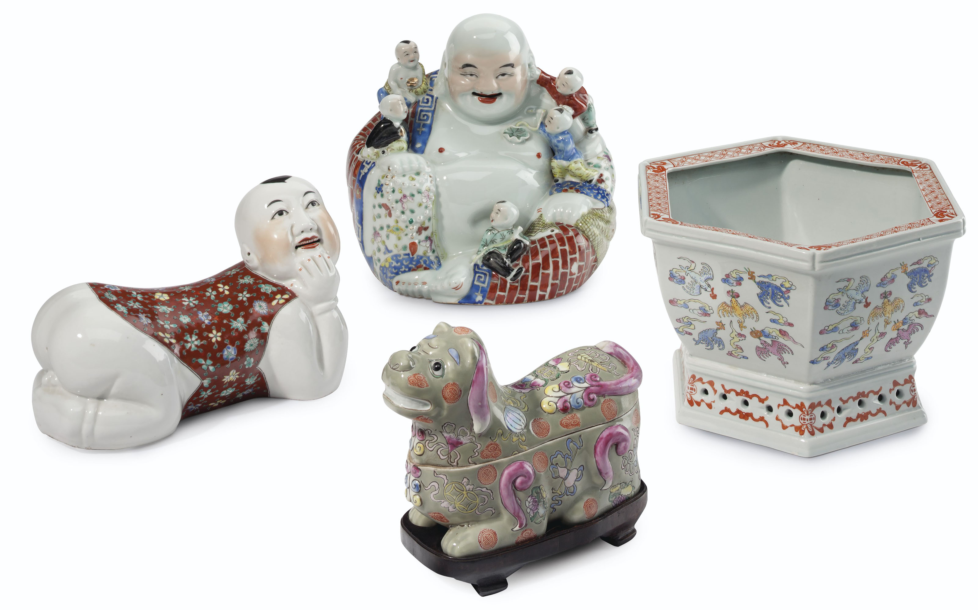 FOUR CHINESE PORCELAIN TABLE ORNAMENTS, | Christie’s