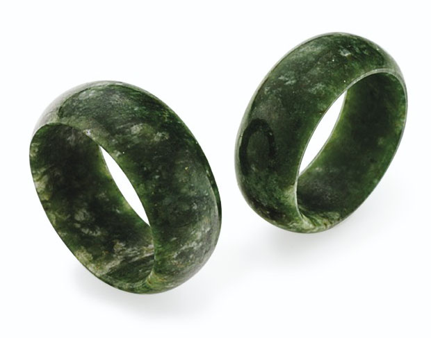 SET OF NEPHRITE RINGS, | Christie’s