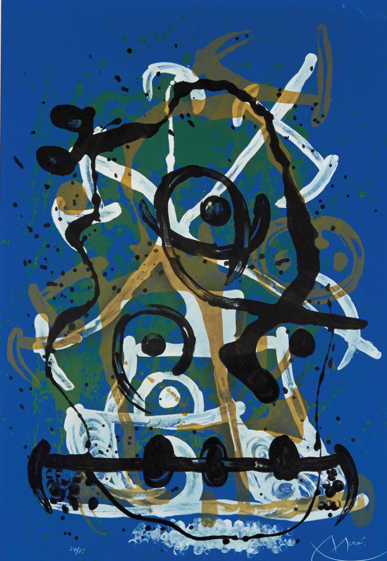 JOAN MIRO (BARCELONE 1893-PALMA DE MAJORQUE 1983), Horse Ride-Blue ...