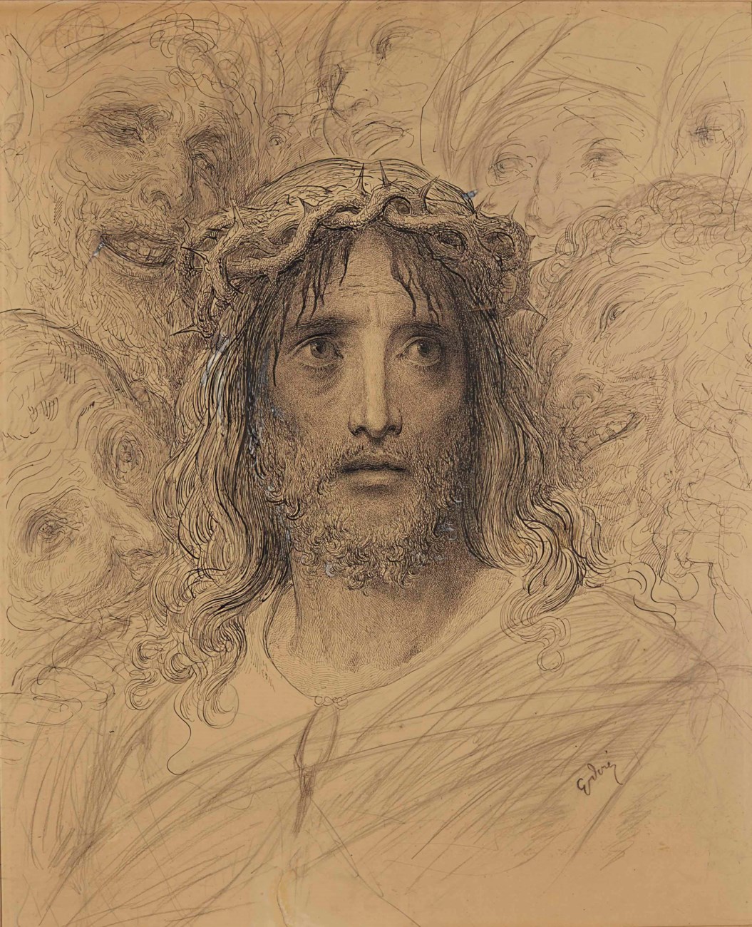 GUSTAVE DORÉ (STRASBOURG 1832-1883 PARIS) , Le Christ aux outrages ...