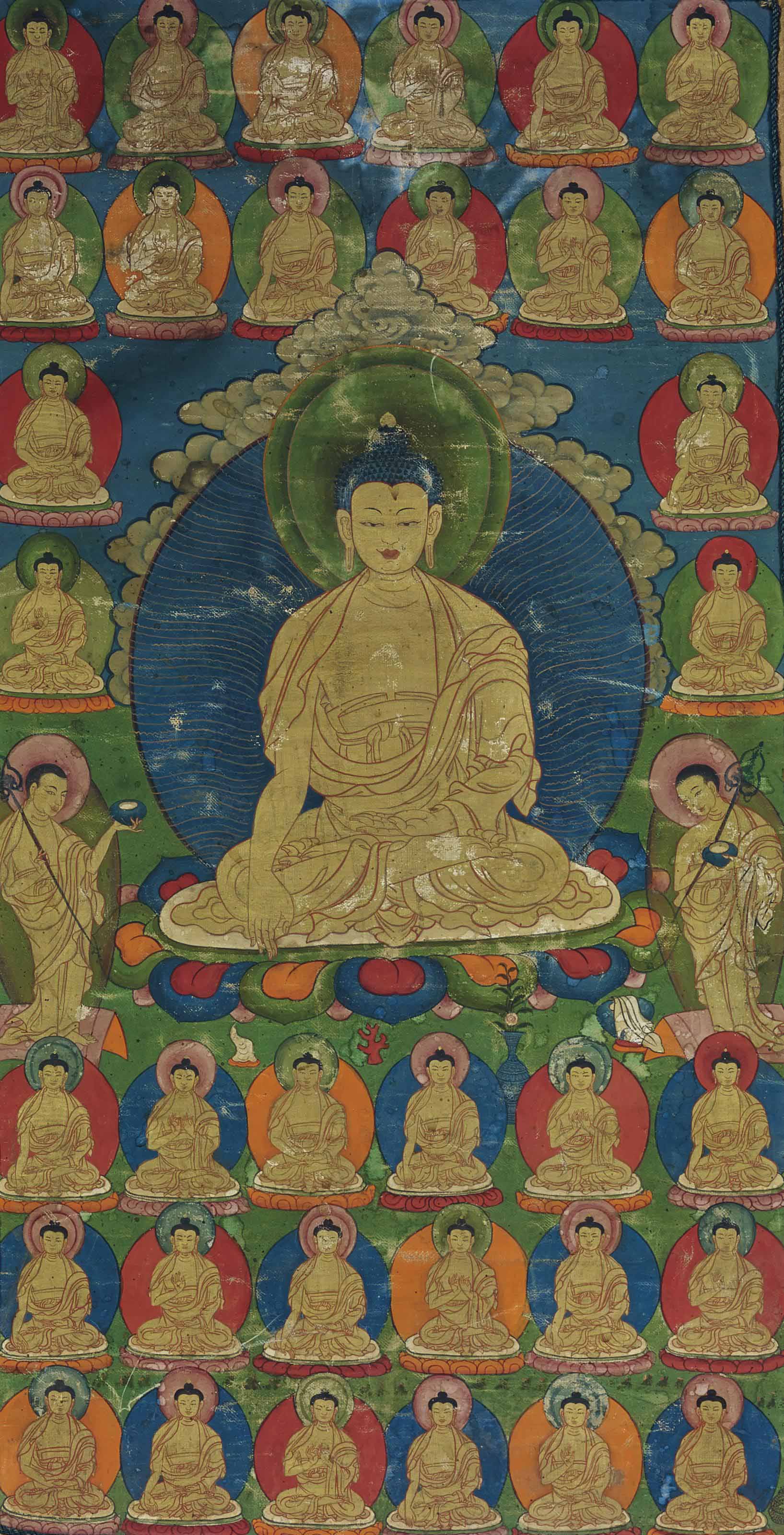 RARE THANGKA REPRESENTANT LE DHARMADHATU VAGISHVARA MANJUSHRI MANDALA ...