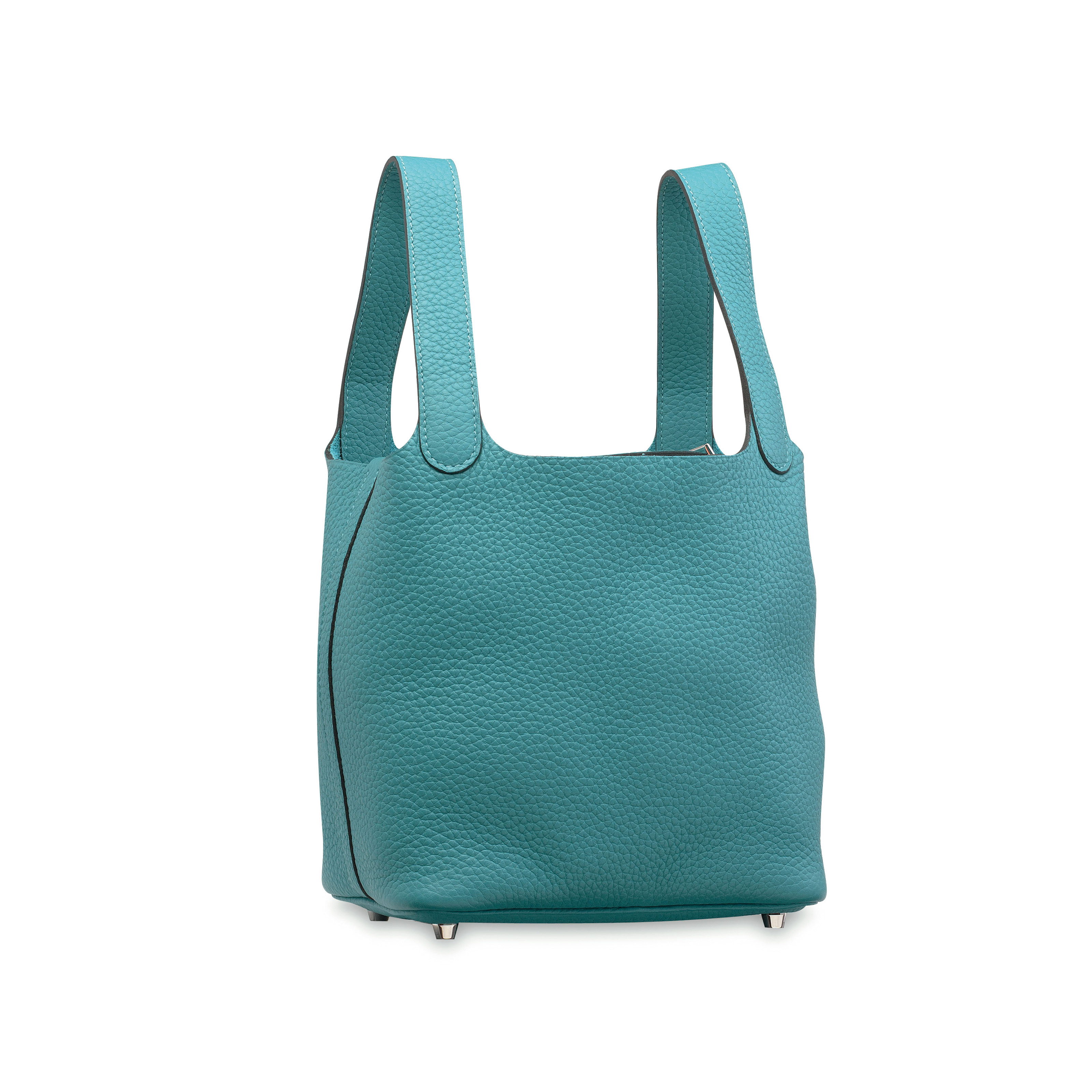 DEUX PICOTINS : SAC PICOTIN LOCK PM EN CUIR CLÉMENCE TURQUOISE ...