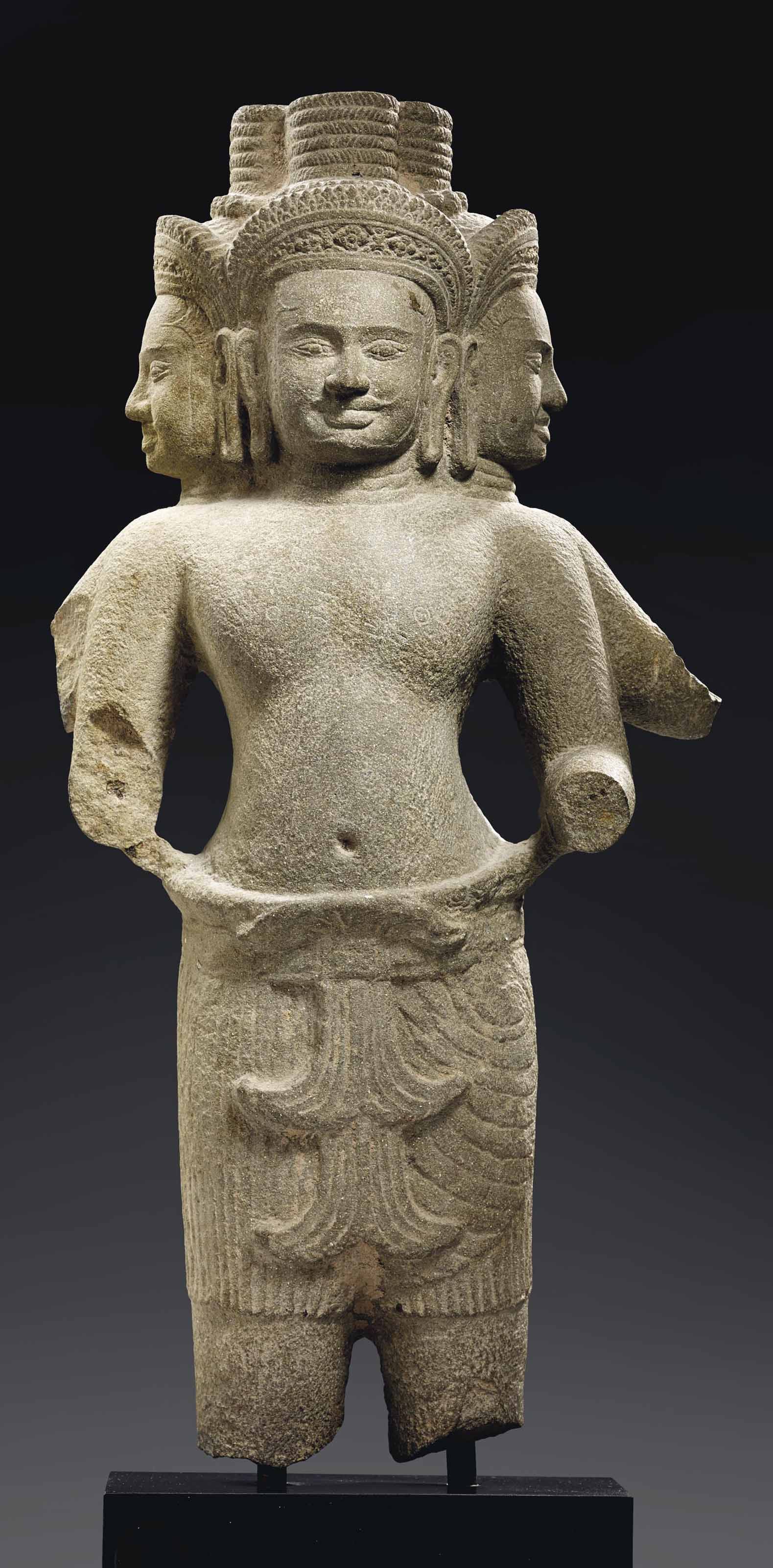 RARE STATUE DE BRAHMA EN GRES - auctions & price archive