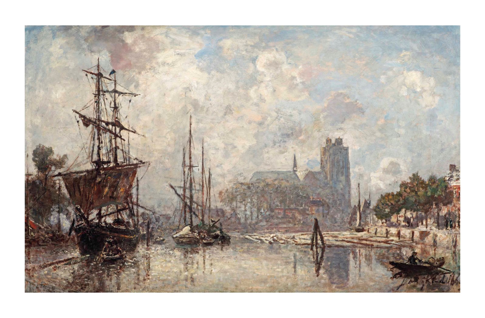 Johan Barthold Jongkind (1819-1891), Le port de Dordrecht, temps ...