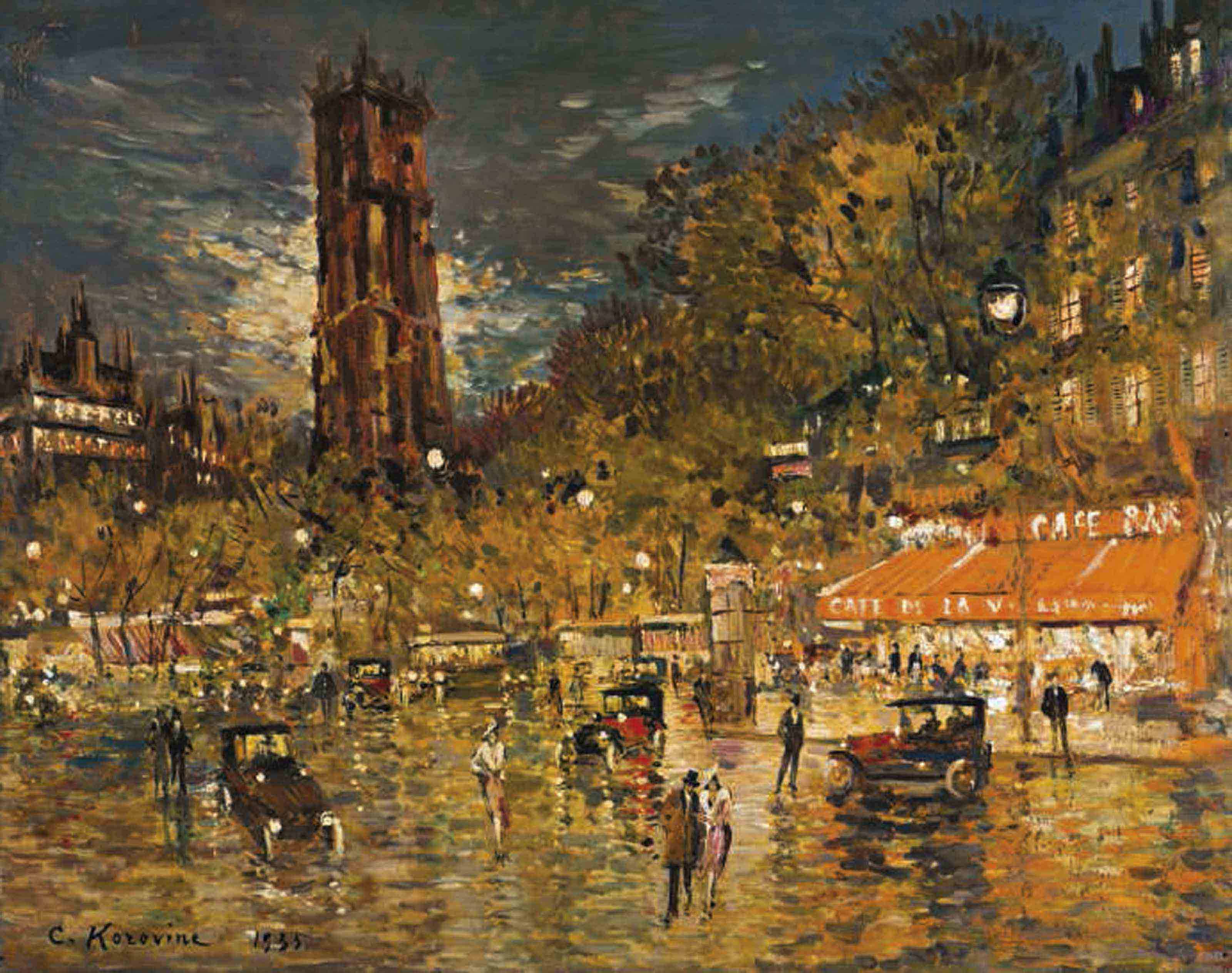 Konstantin Korovin (1861-1939) , Paris at night | Christie's