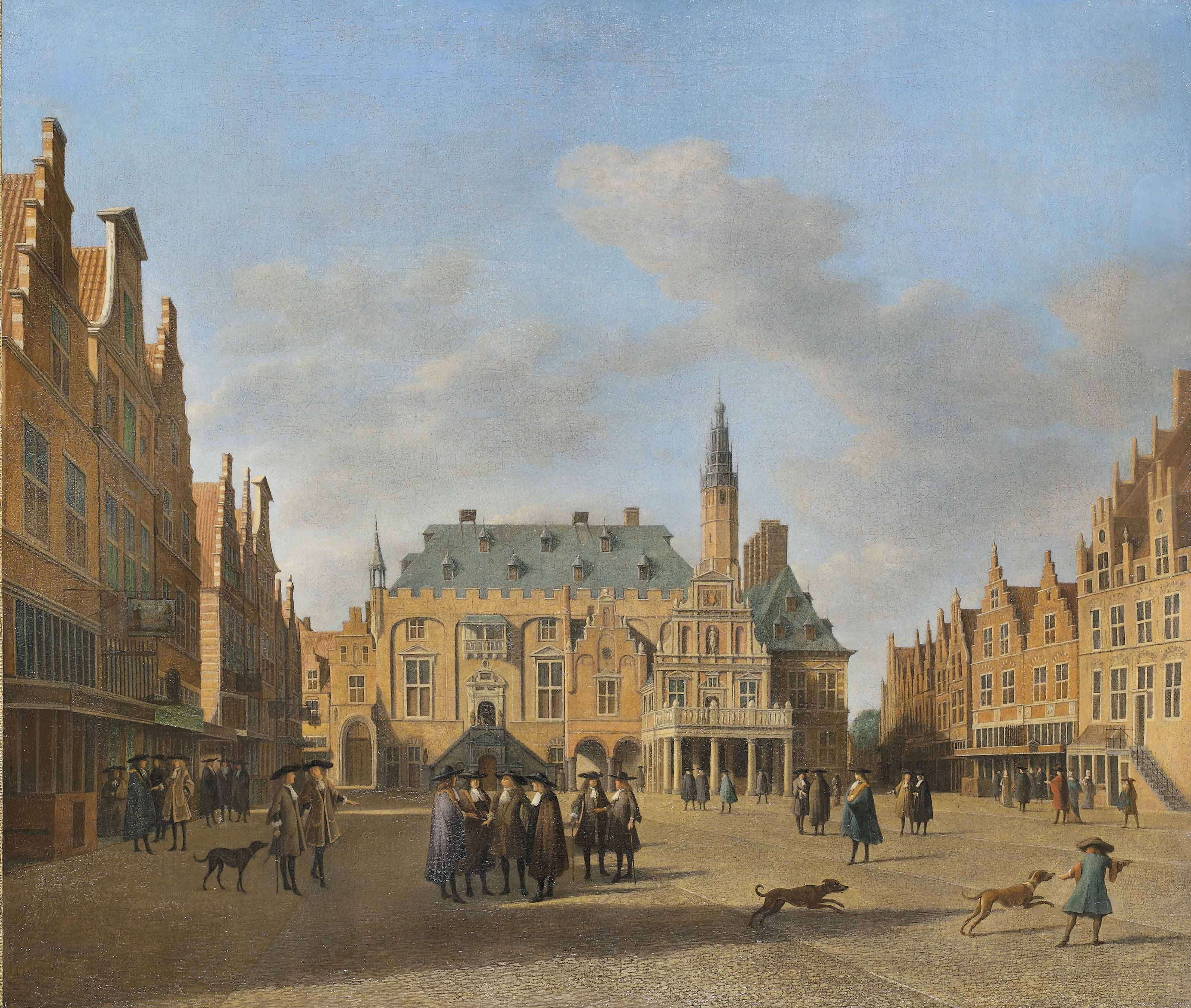 Gerrit Berckheyde (Haarlem 1638-1698) , The Grote Markt, Haarlem ...