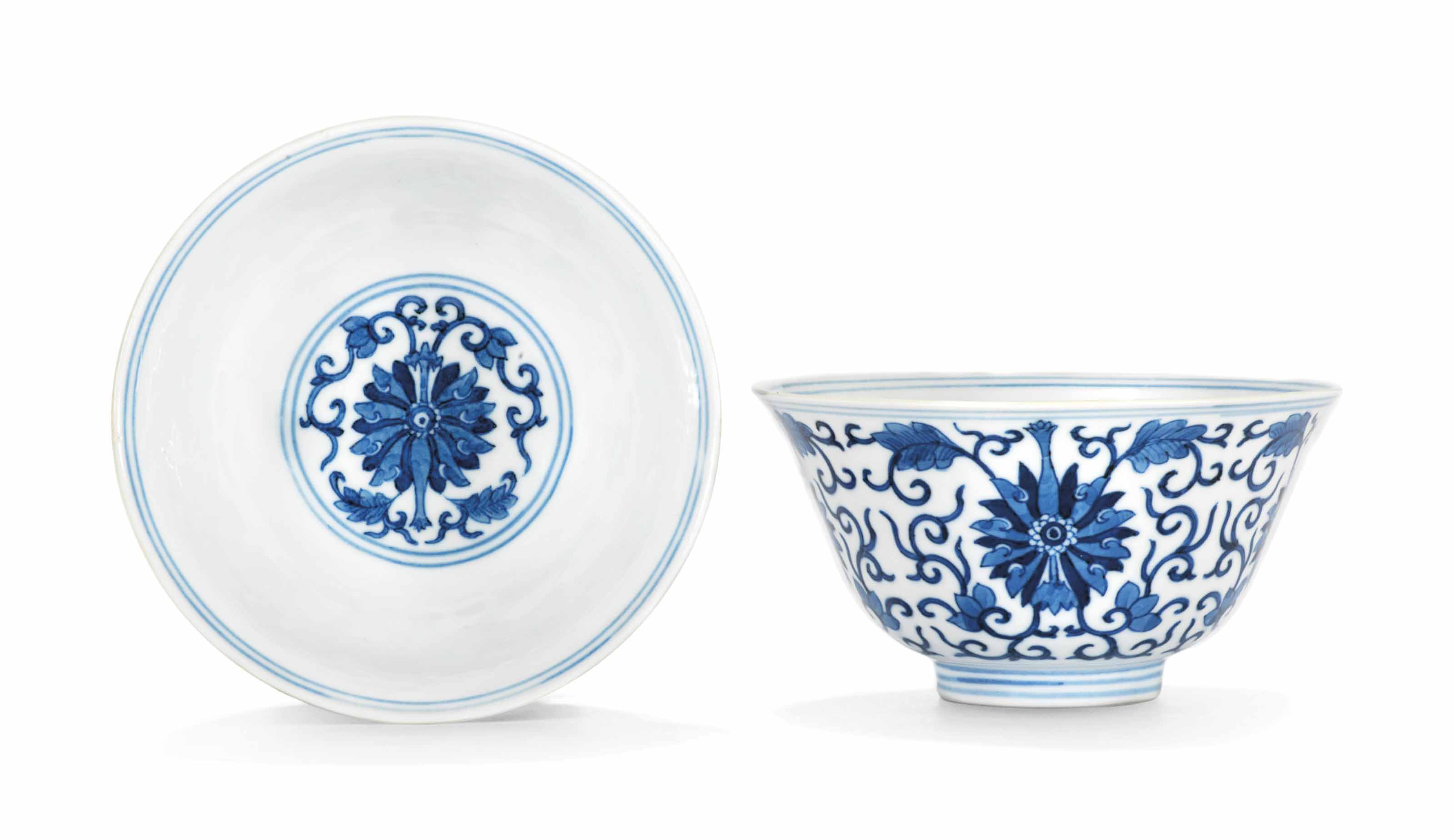 A PAIR OF SMALL BLUE AND WHITE 'DOUBLE PHOENIX' SAUCER DISHES, GUANGXU SIX-CHARACTER MARKS IN ...