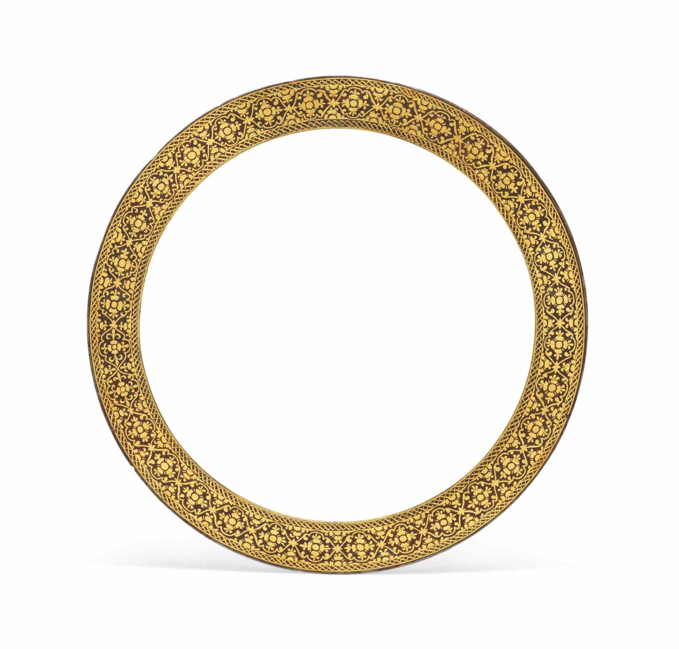 A SIKH GOLD DAMASCENED STEEL QUOIT (CHAKRAM)