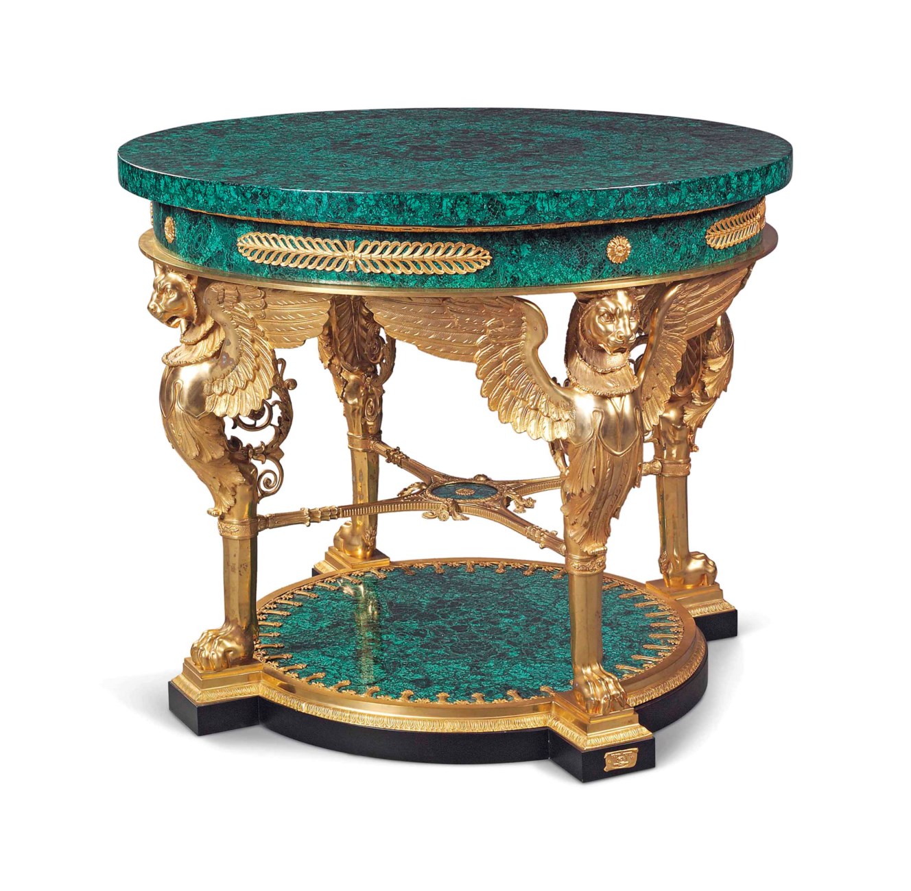 AN ITALIAN ORMOLU AND MALACHITE CENTRE TABLE, BY BALDI, FLORENCE ...