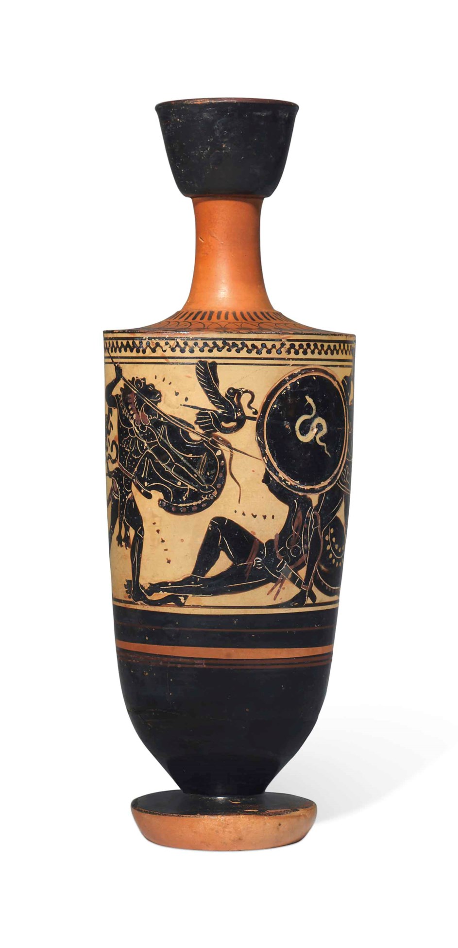AN ATTIC BLACK-FIGURED WHITE GROUND LEKYTHOS, ATTRIBUTED TO THE ...