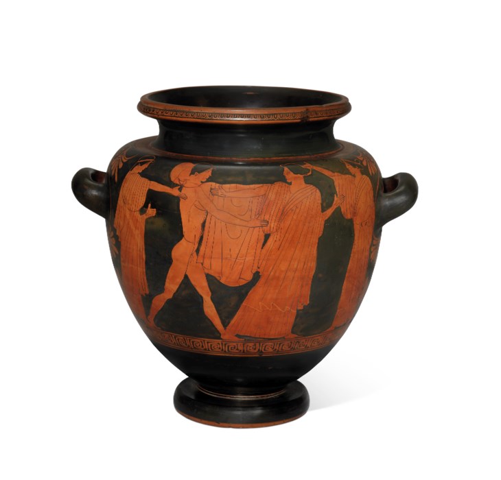 AN ATTIC RED-FIGURED STAMNOS, ATTRIBUTED TO THE PAINTER OF THE YALE ...
