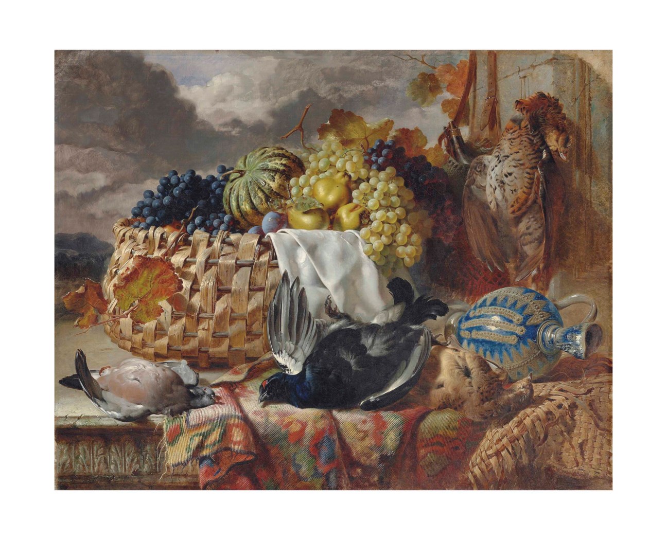 William Duffield (1816-1863), A black grouse, a greyhen, a wood pigeon ...