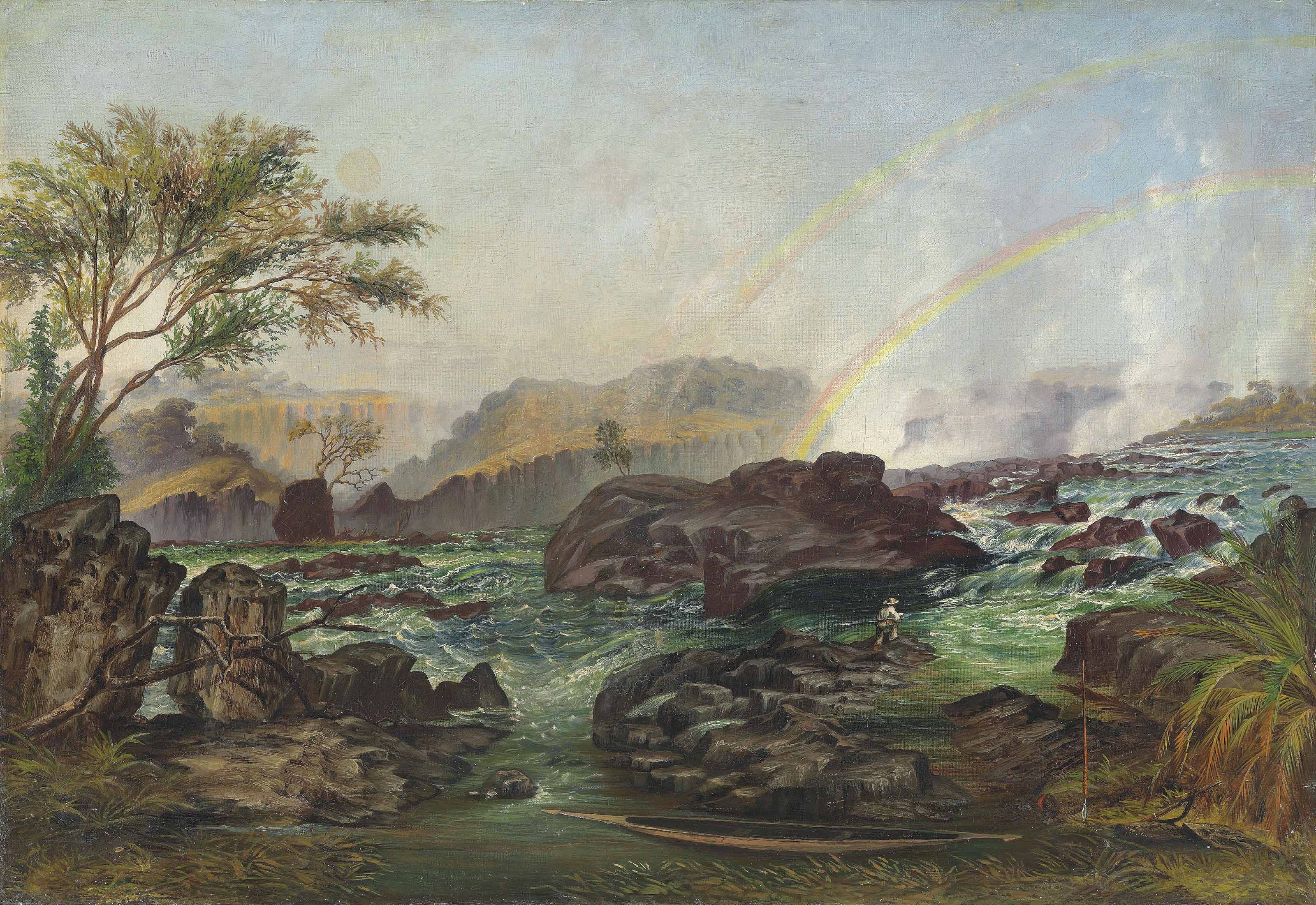 Datei:The rapids of the Victoria Falls, Zambezi River by Thomas Baines ...