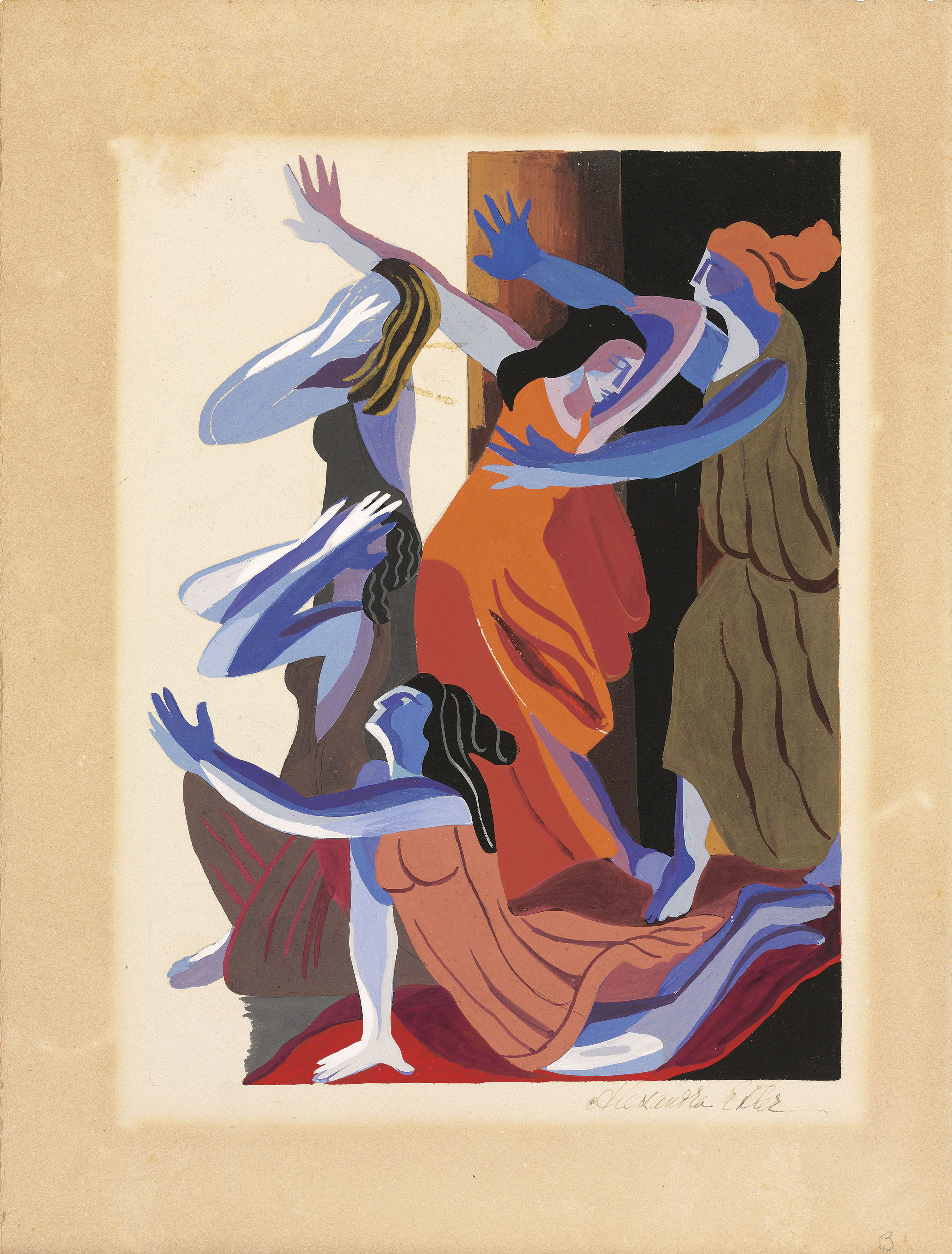 Aleksandra Exter (1882-1949) , Three studies for 'Seven against Thebes ...