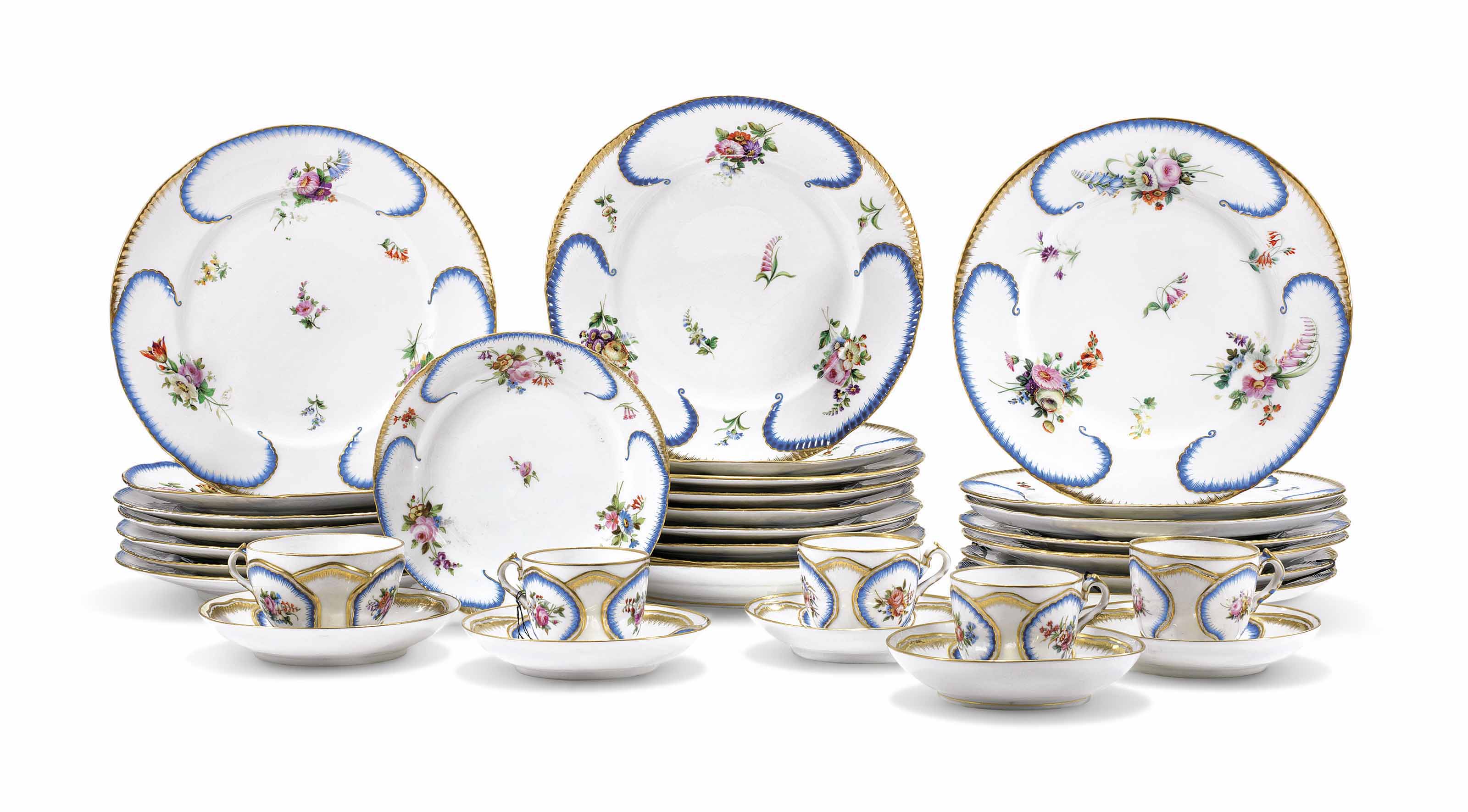 TWO PORCELAIN DINNER PLATES FROM THE RAPHAEL SERVICE, BY THE IMPERIAL ...