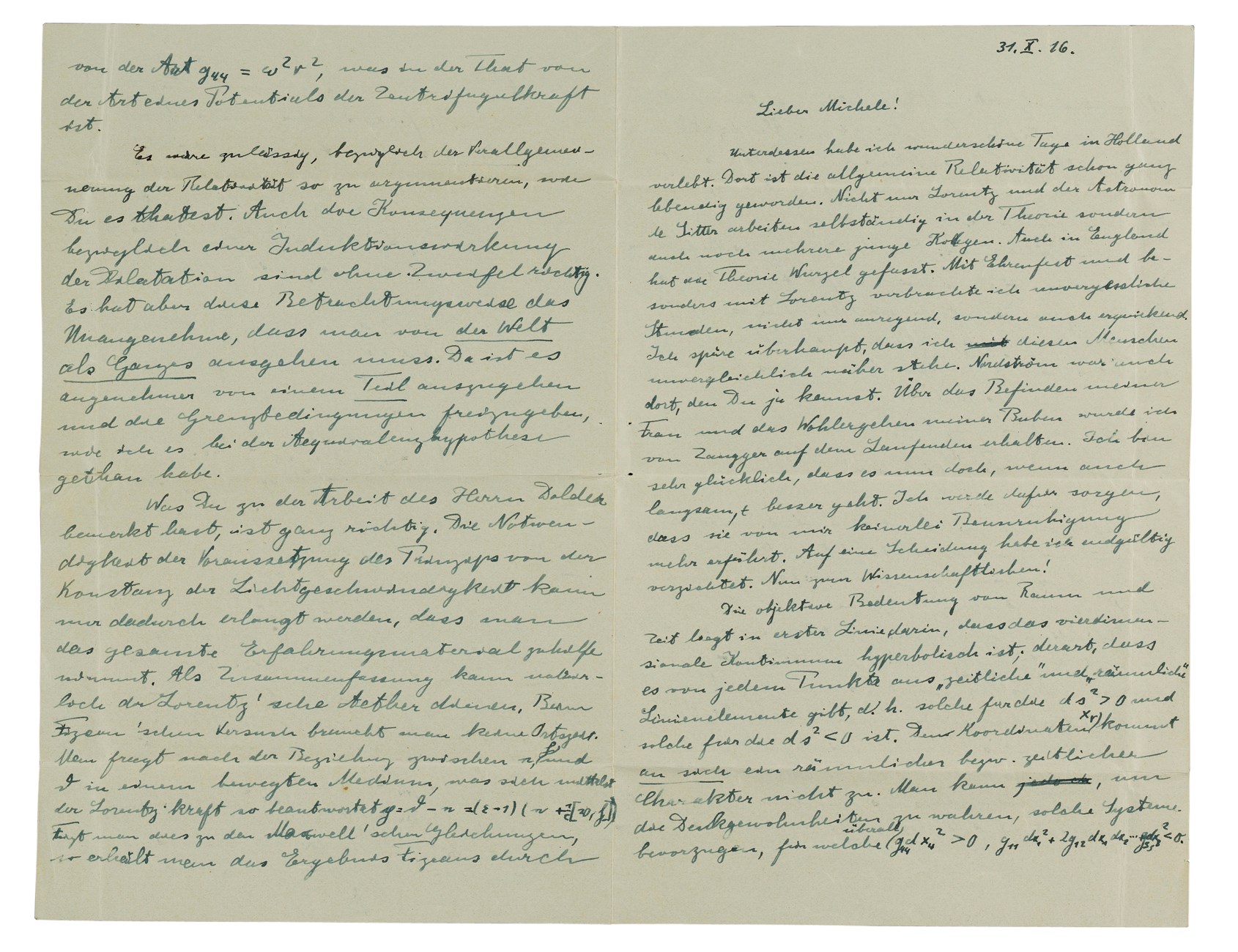 EINSTEIN, Albert (1879-1955). Autograph letter signed ('Albert') to ...