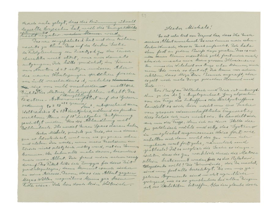 EINSTEIN, Albert (1879-1955). Autograph letter signed ('Albert') to ...