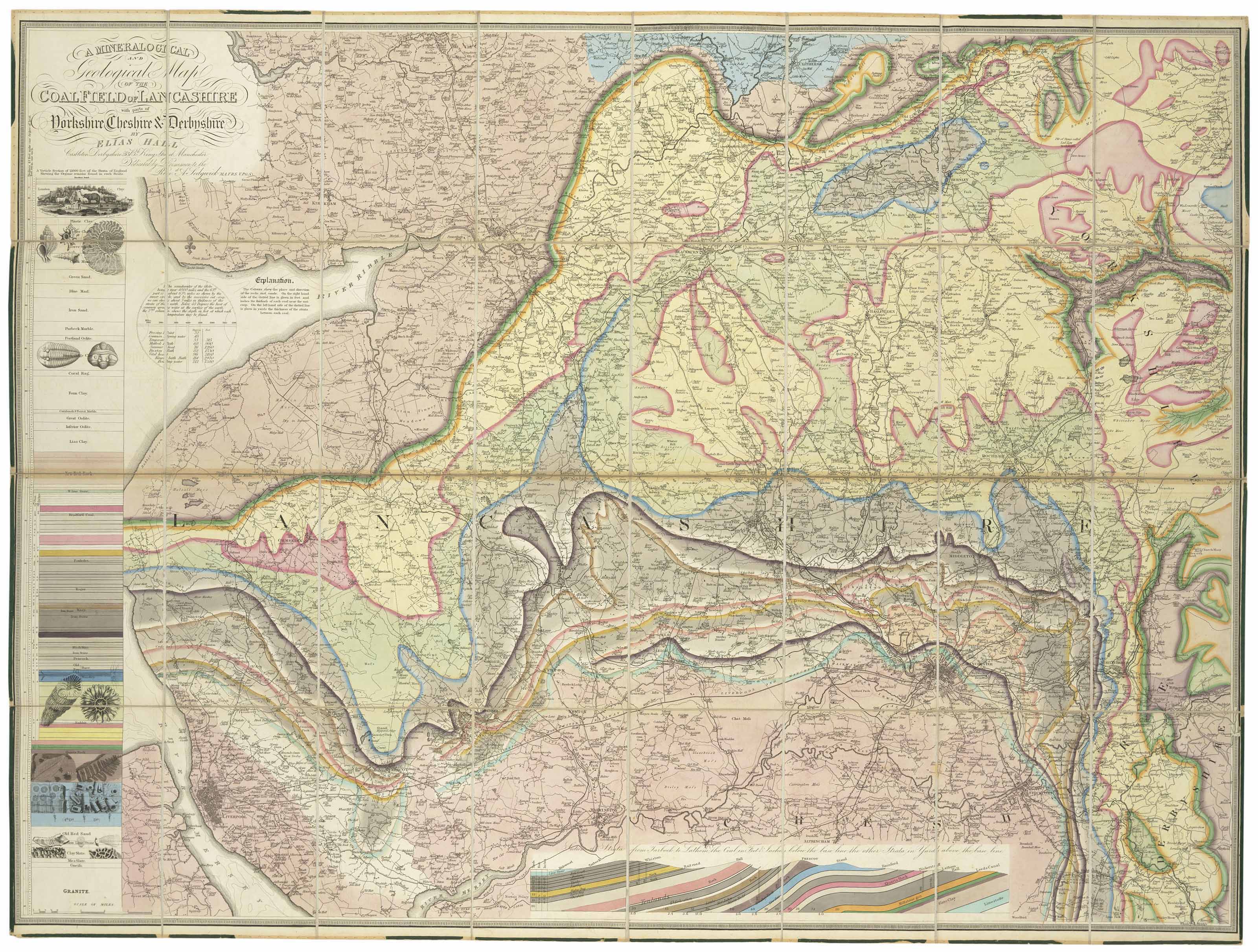 HALL, Elias (1764-1853). A Mineralogical and Geological Map of the ...