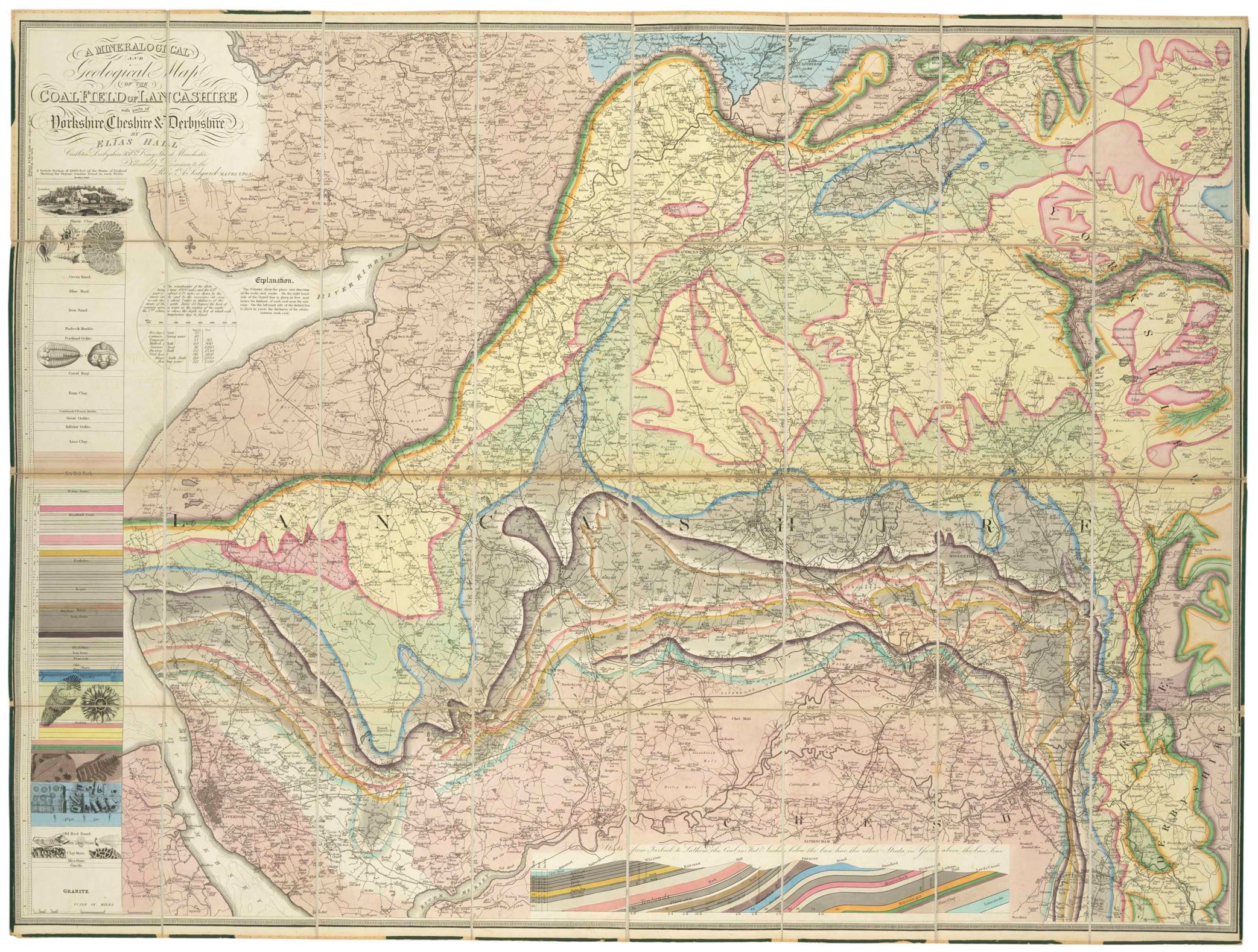 HALL, Elias (1764-1853). A Mineralogical and Geological Map of the ...