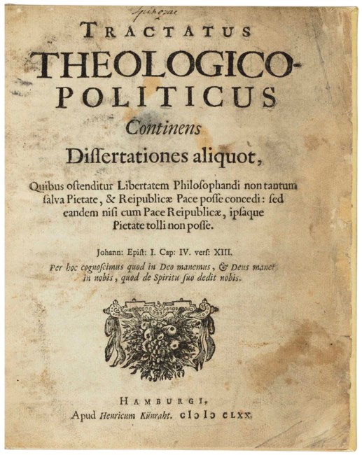 [SPINOZA, Baruch (later Benedictus de, 1632-1677).] Tractatus theologico-politicus continens ...