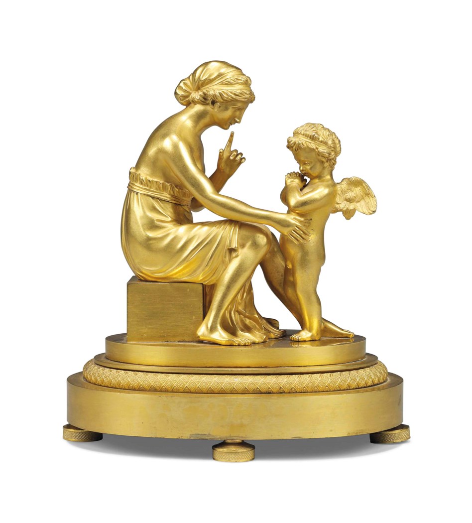 AN EMPIRE ORMOLU GROUP OF A VENUS CHASTISING CUPID, EARLY 19TH CENTURY ...