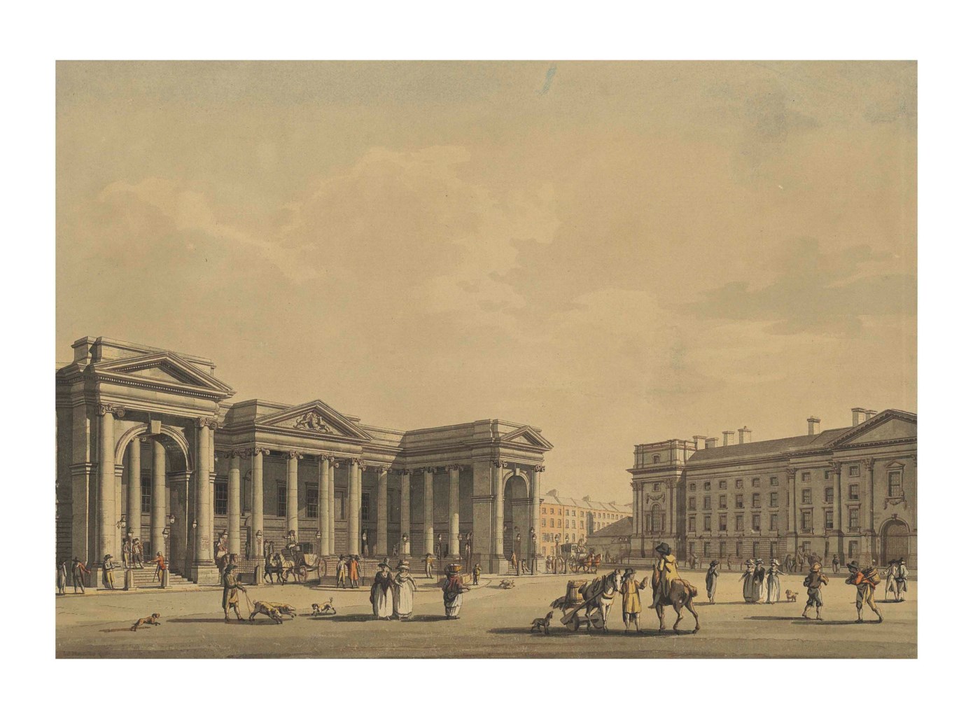 James Malton (London 1766-1803 Dublin), Parliament House and Trinity ...