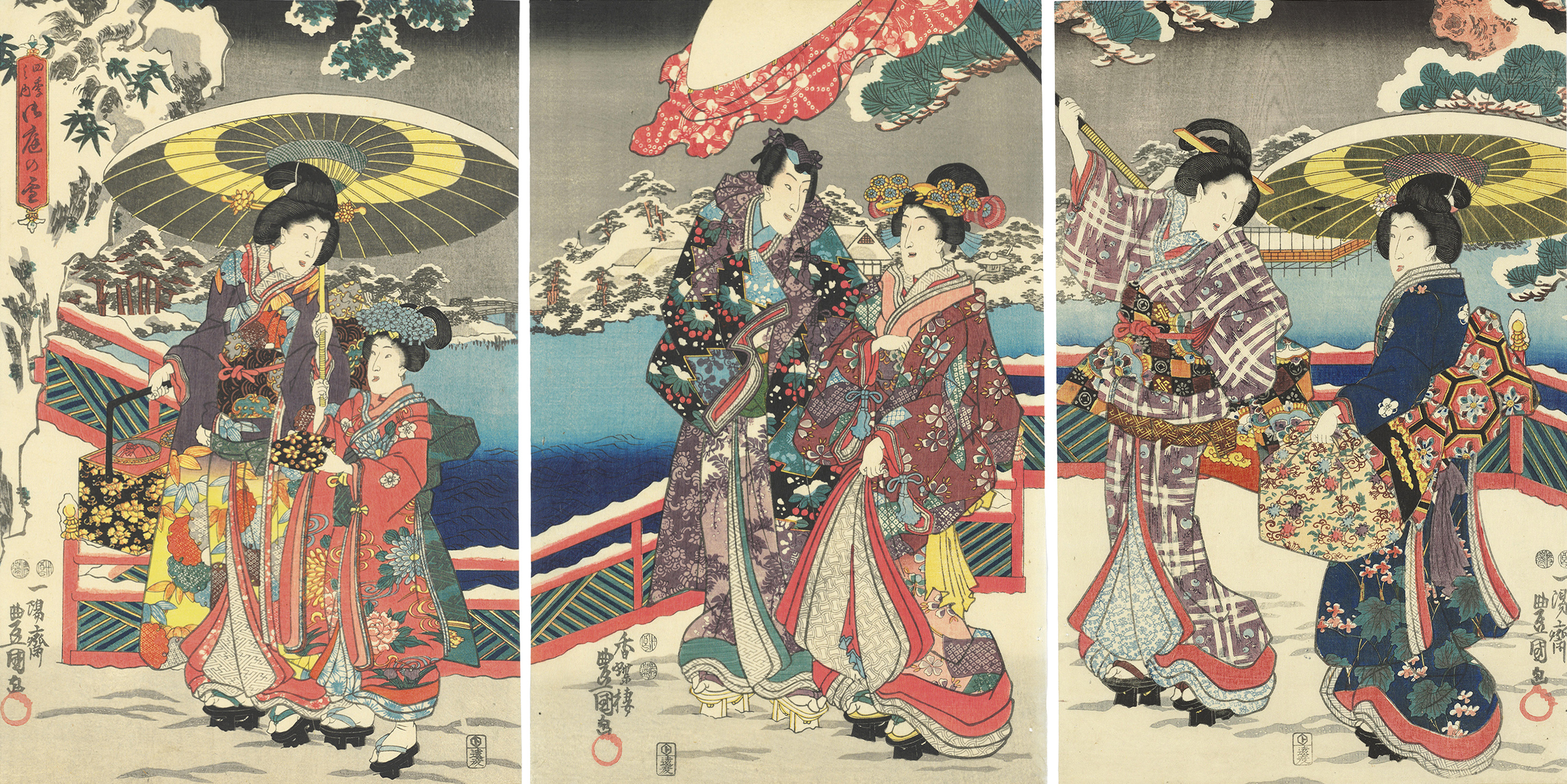 UTAGAWA KUNISADA I (1786–1864), Snow in the Palace Garden (Gotei no ...
