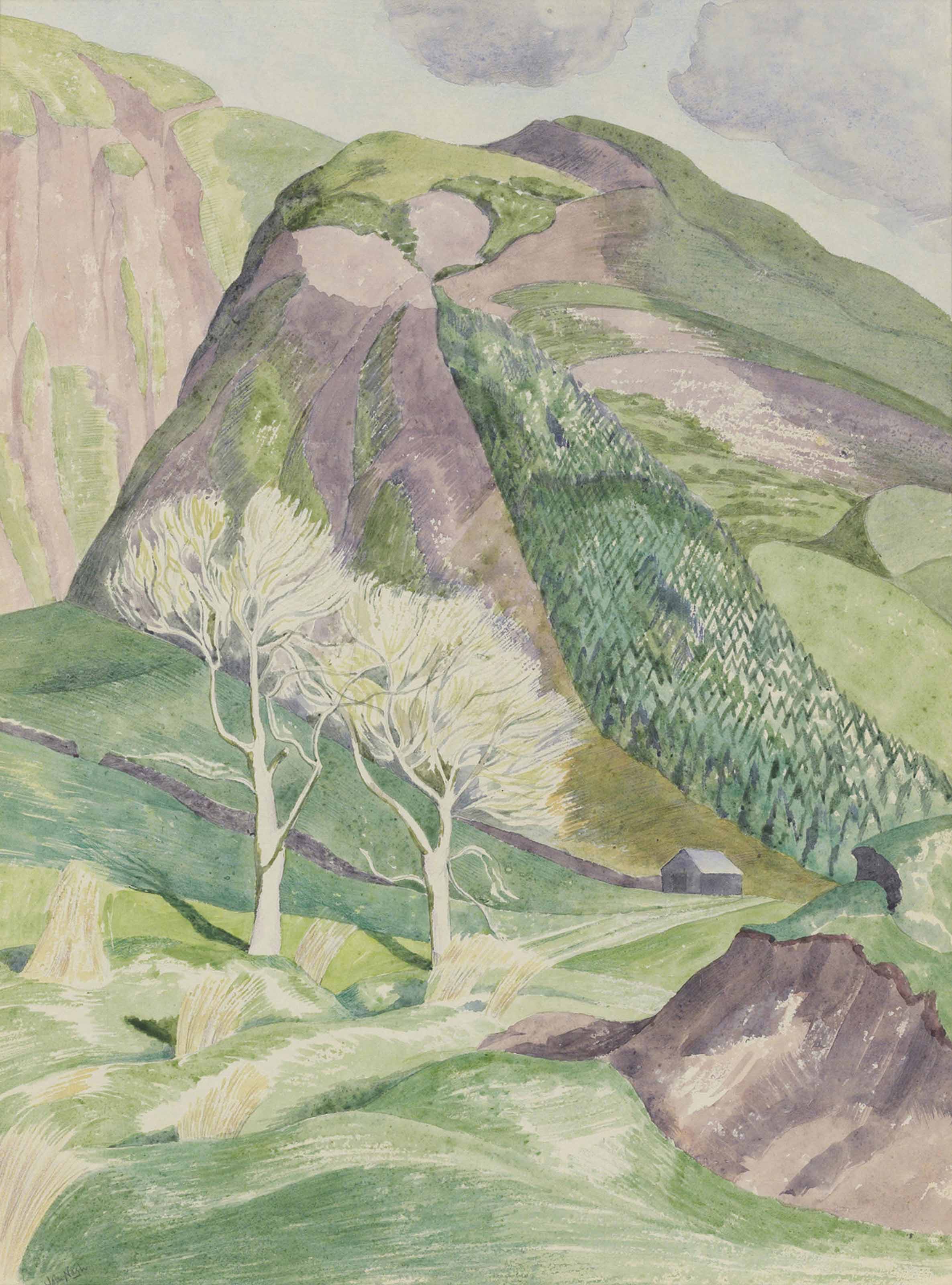 JOHN NASH, R.A. (1893-1977), Hills near Kintail, Scotland | Christie’s