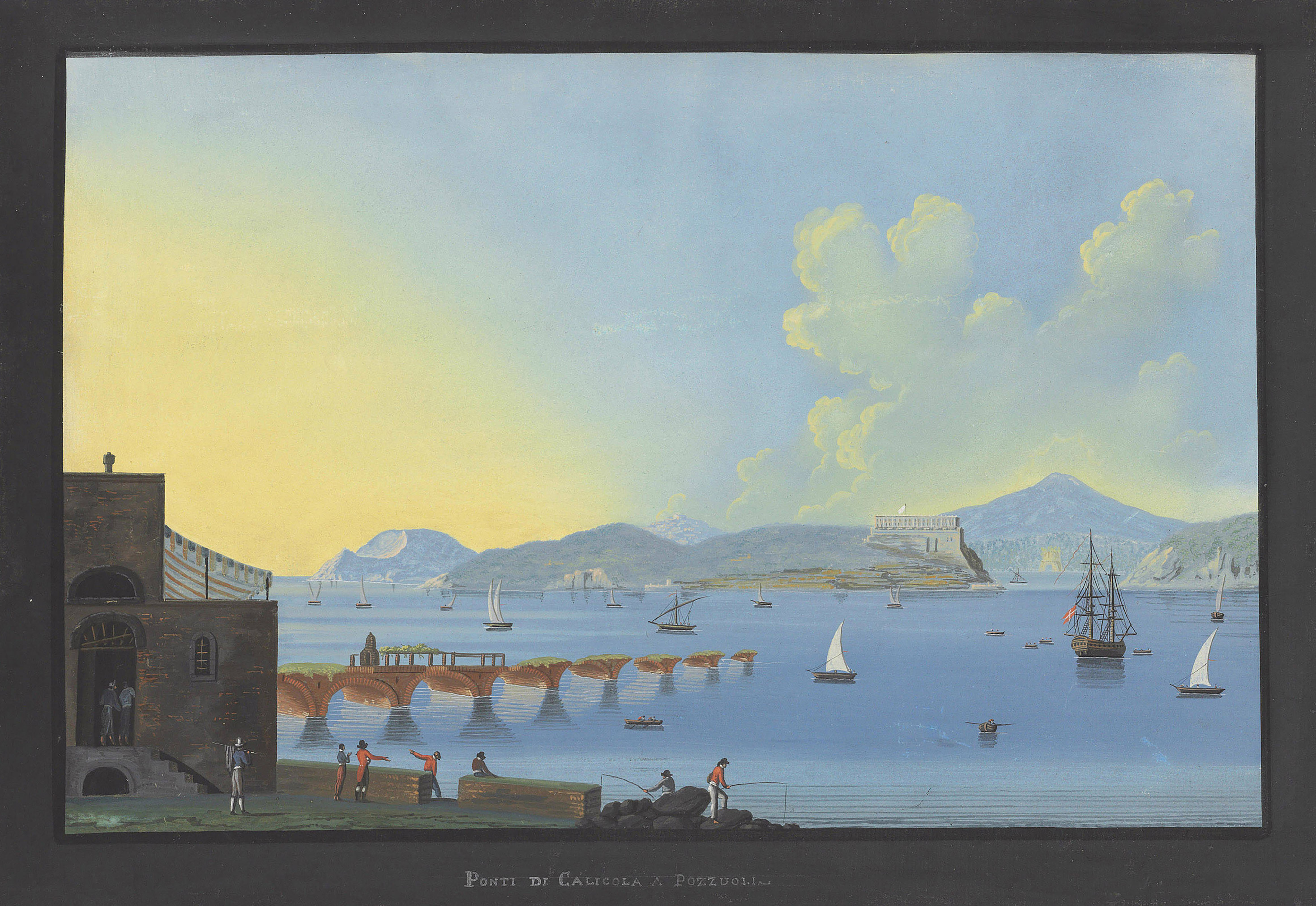 Neapolitan School, early 19th Century, The Gulf of Pozzuoli with ...