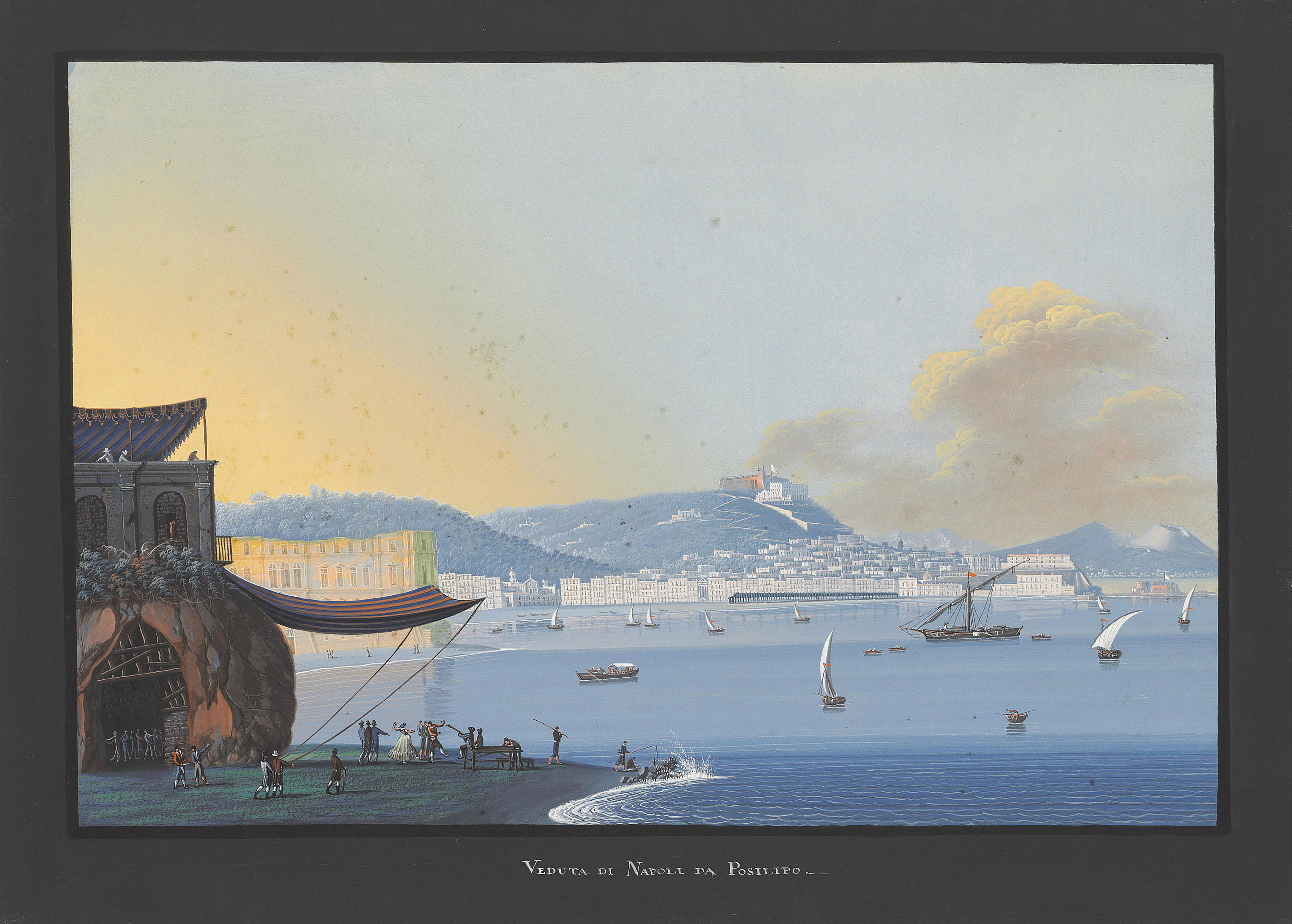 Attributed to Giuseppe Gustavo Scoppa (Naples, born 1856), The Bay of ...