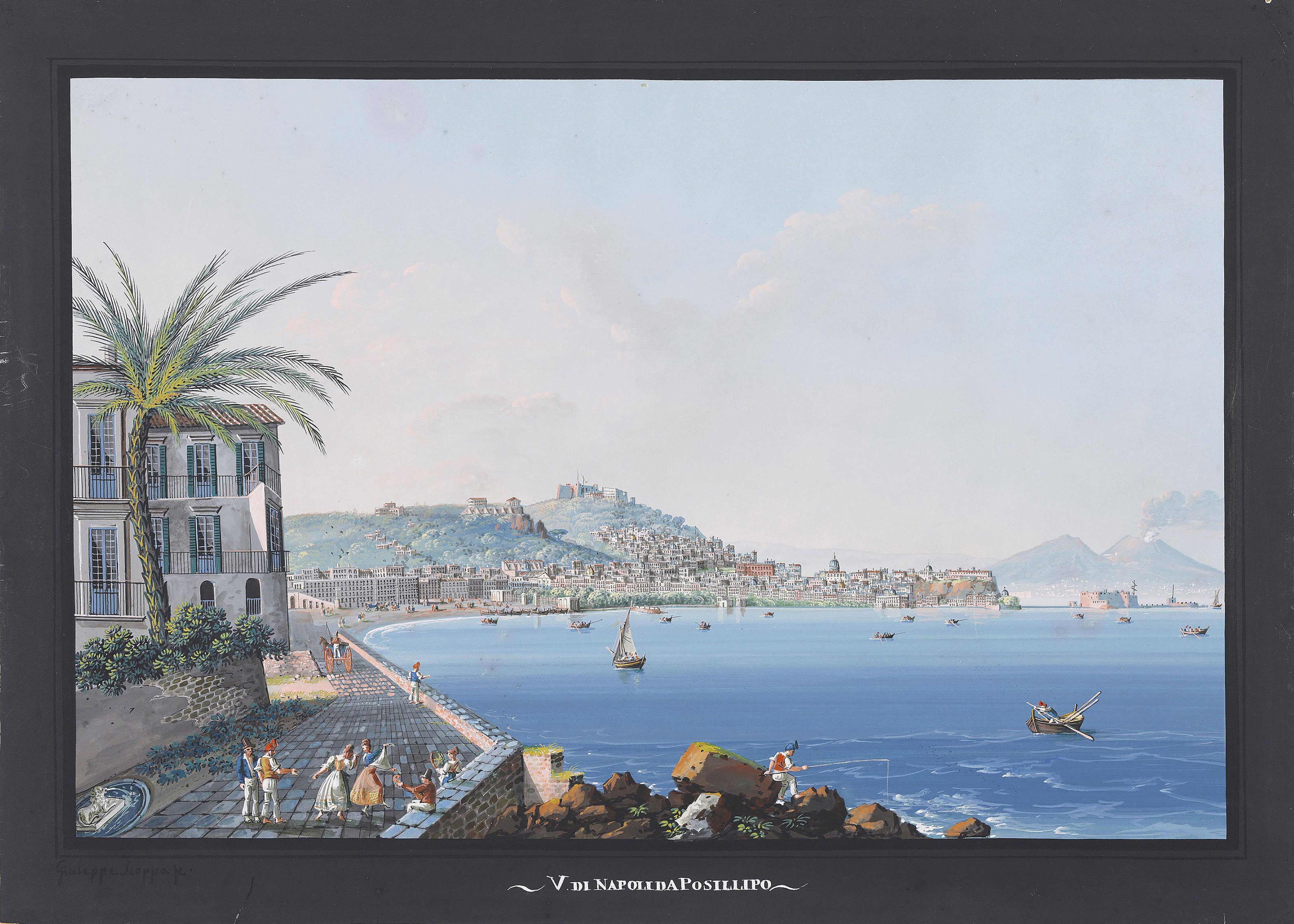 Giuseppe Gustavo Scoppa (Naples, born 1856), Views of the Bay of Naples ...