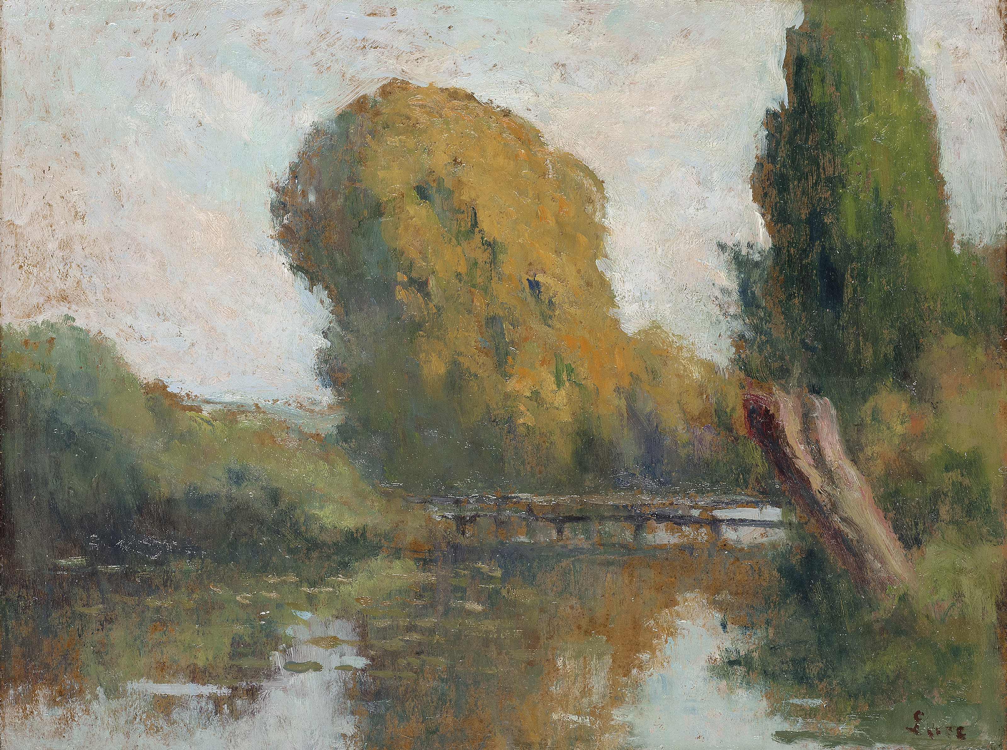 Maximilien Luce (1858-1941), Rolleboise, la passerelle d'Herville ...
