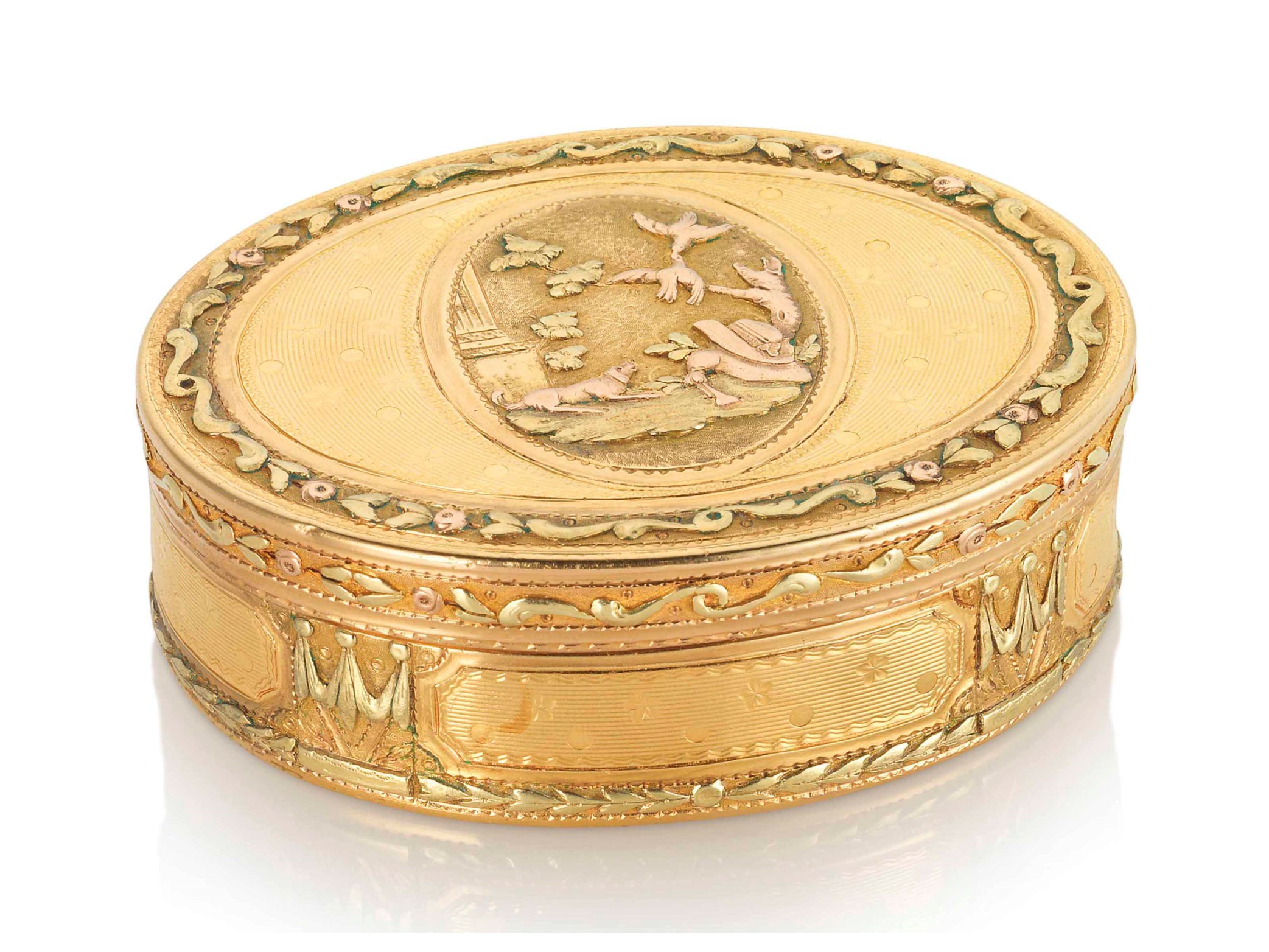 A LOUIS XVI VARI-COLOUR GOLD SNUFF-BOX, BY JEAN CHARLES MARIE BOUDOU ...