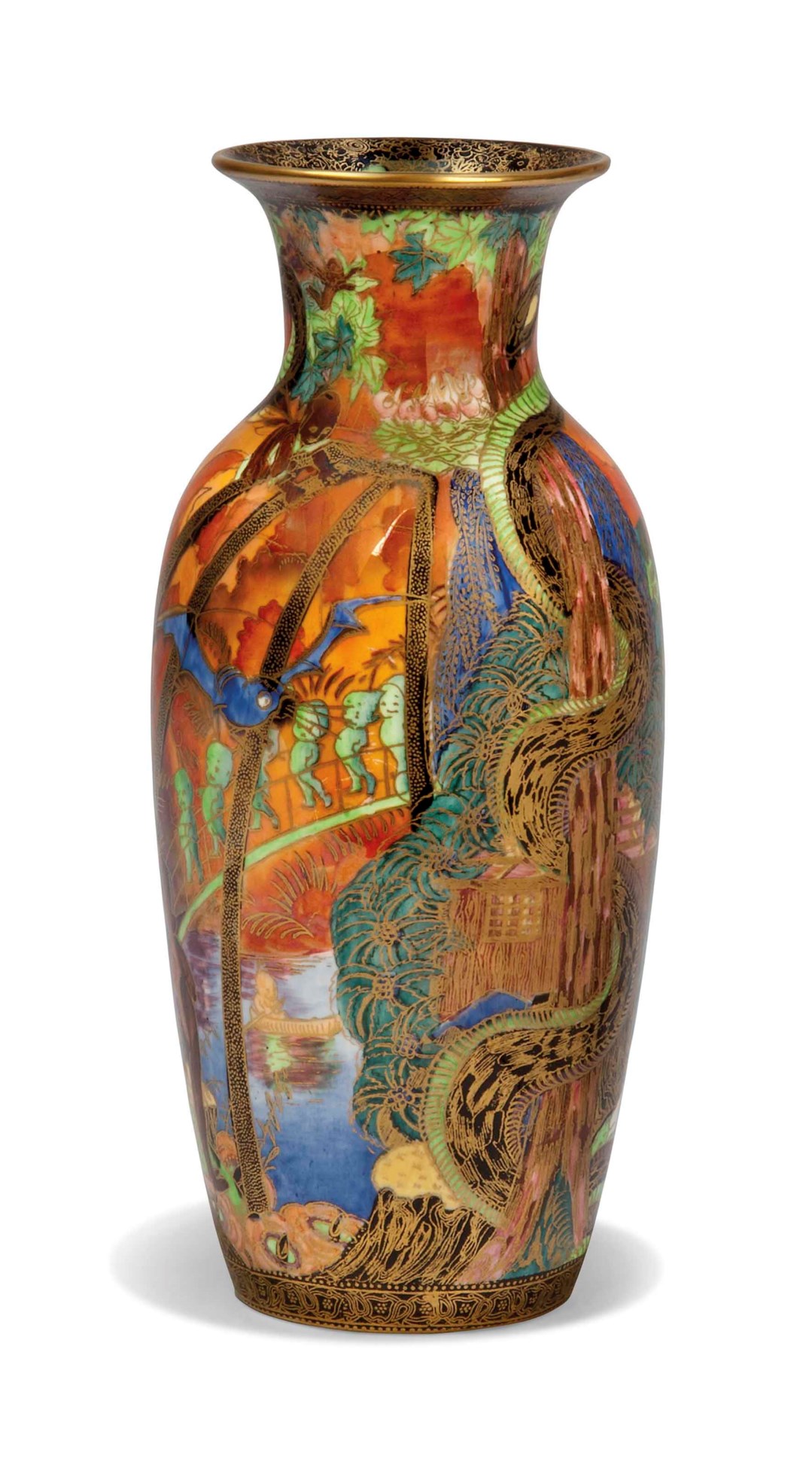 A WEDGWOOD FAIRYLAND LUSTRE 'TREE SERPENT' VASE, DESIGNED BY DAISY ...