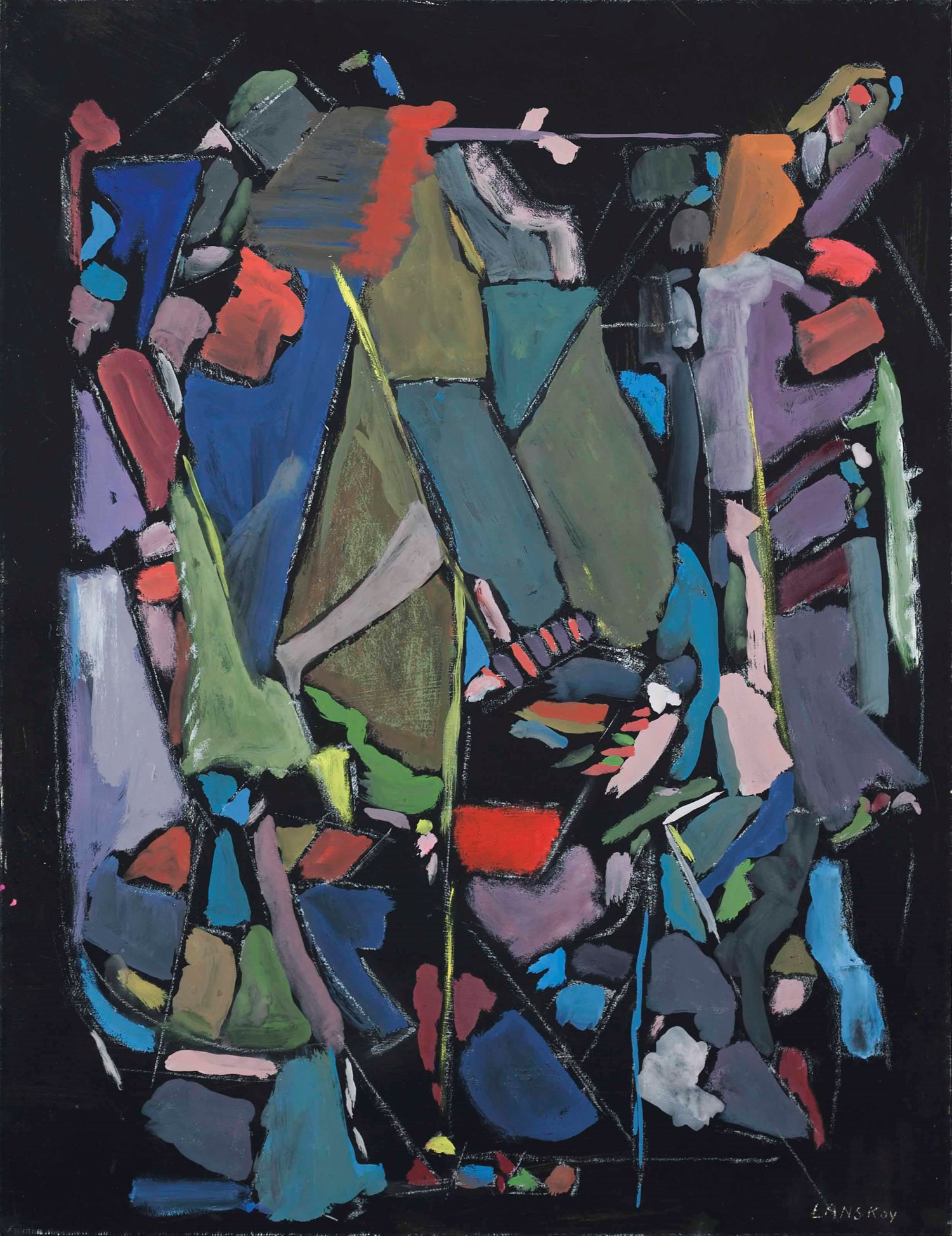 André Lanskoy (1902-1976), Composition sur fond noir II | Christie's